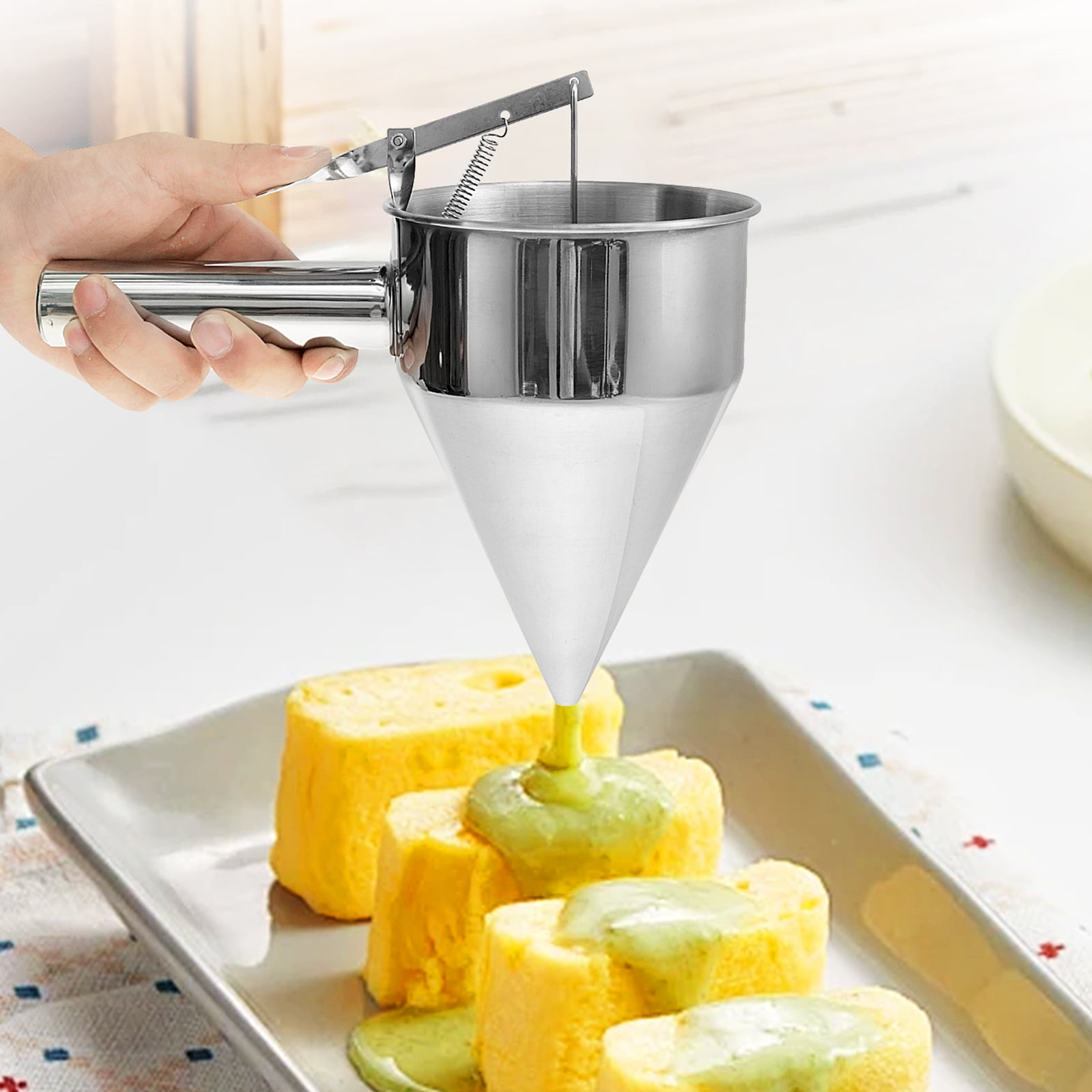 NUAHRHY Pancake Batter Dispenser Stainless Steel Funnel Cake Dispenser ...