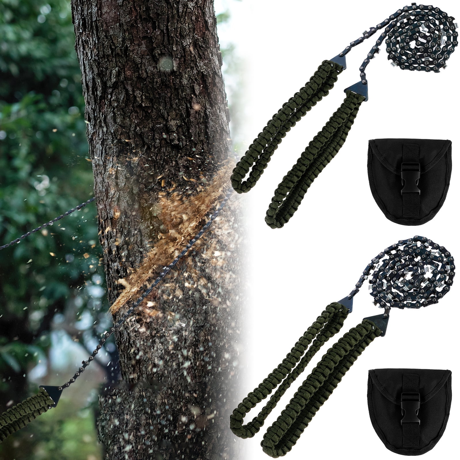 NUAHRHY Pocket Chainsaw 16 Teeth Camping Chain Saws with Paracord ...
