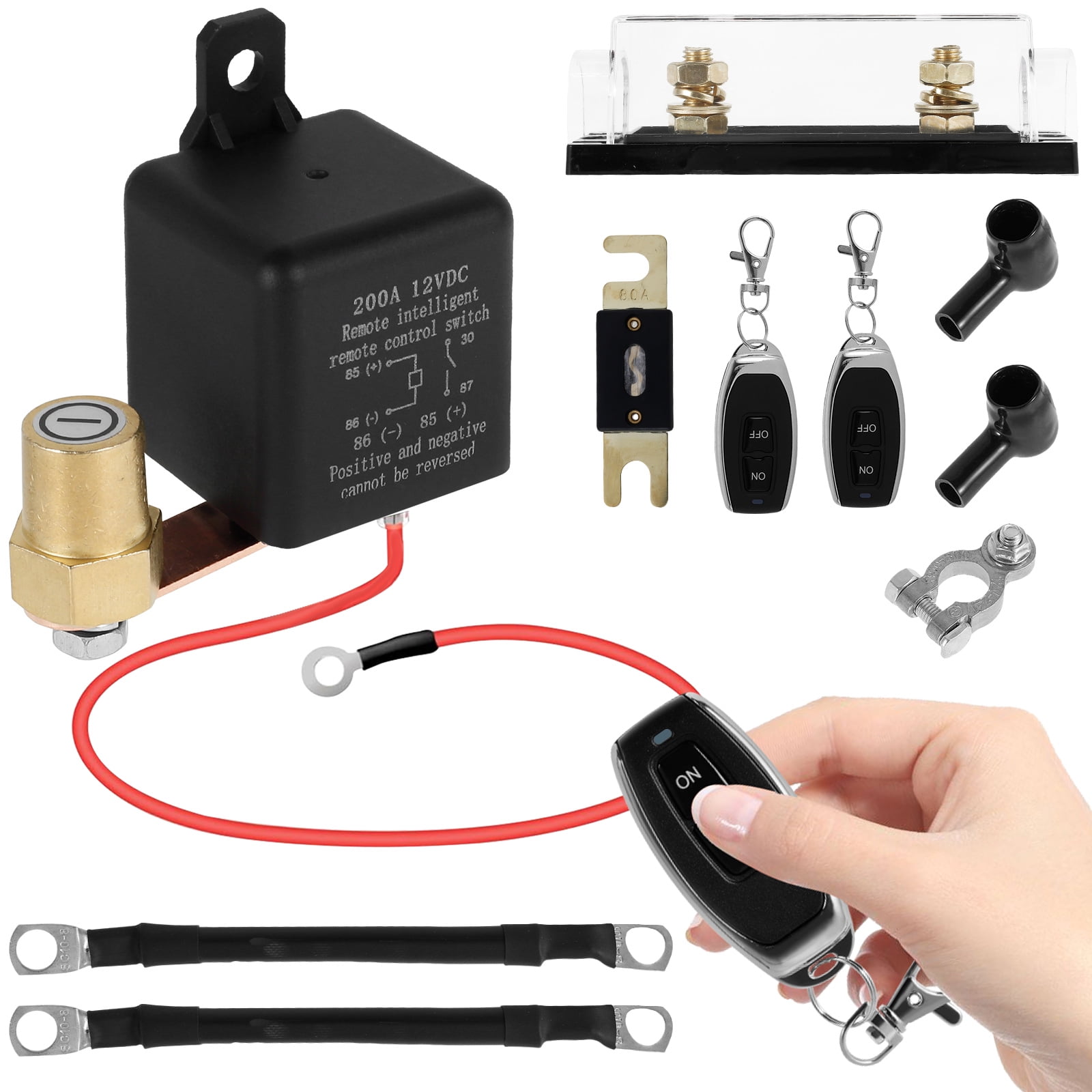 NUAHRHY Remote Battery Disconnect Switch Kit DC 12V 250A Remote Battery ...