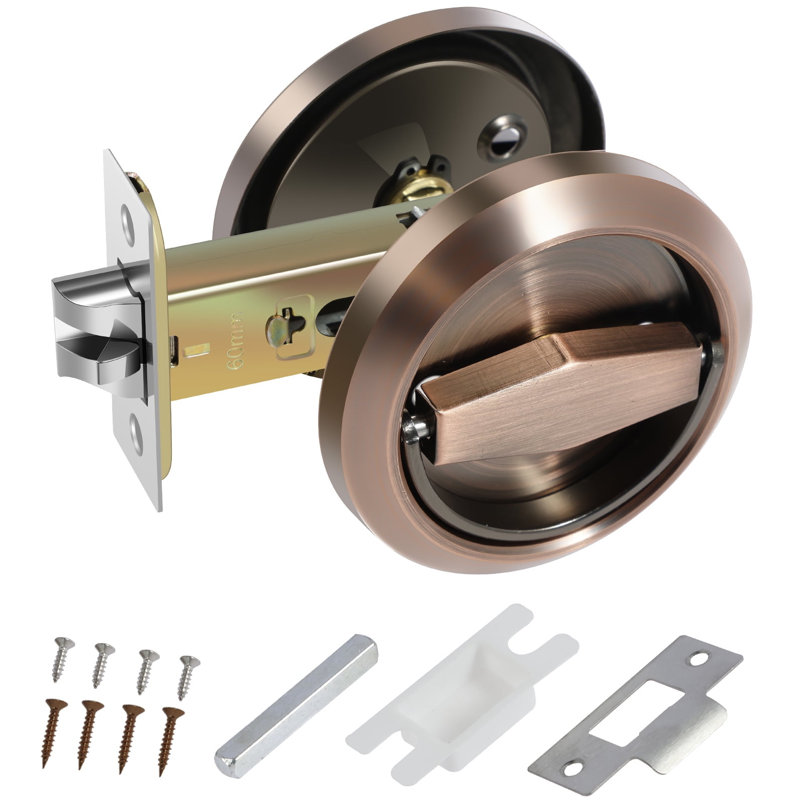 NUAHRHY Round Recessed Door Lock Stainless Steel Round Recessed Door ...