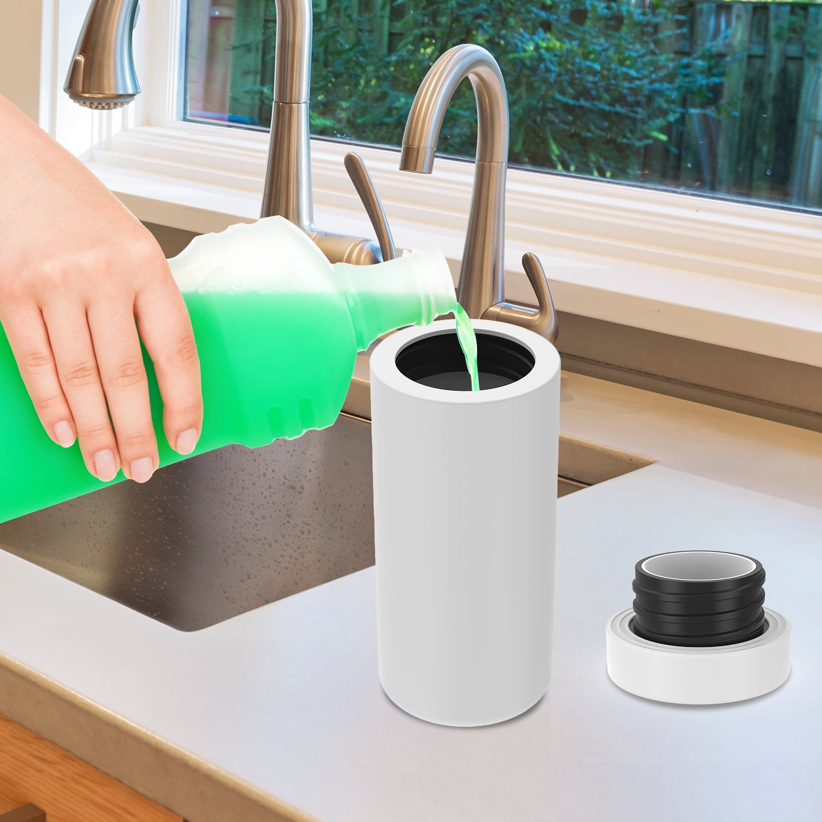 NUAHRHY Silicone Dish Soap Dispenser Reusable Soap Dispenser Refillable ...