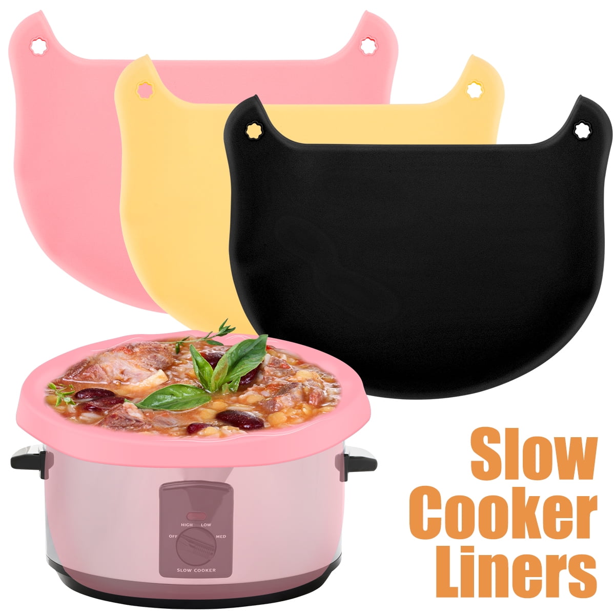 NUAHRHY Silicone Slow Cooker Liners Reusable Silicone Slow Cooker ...