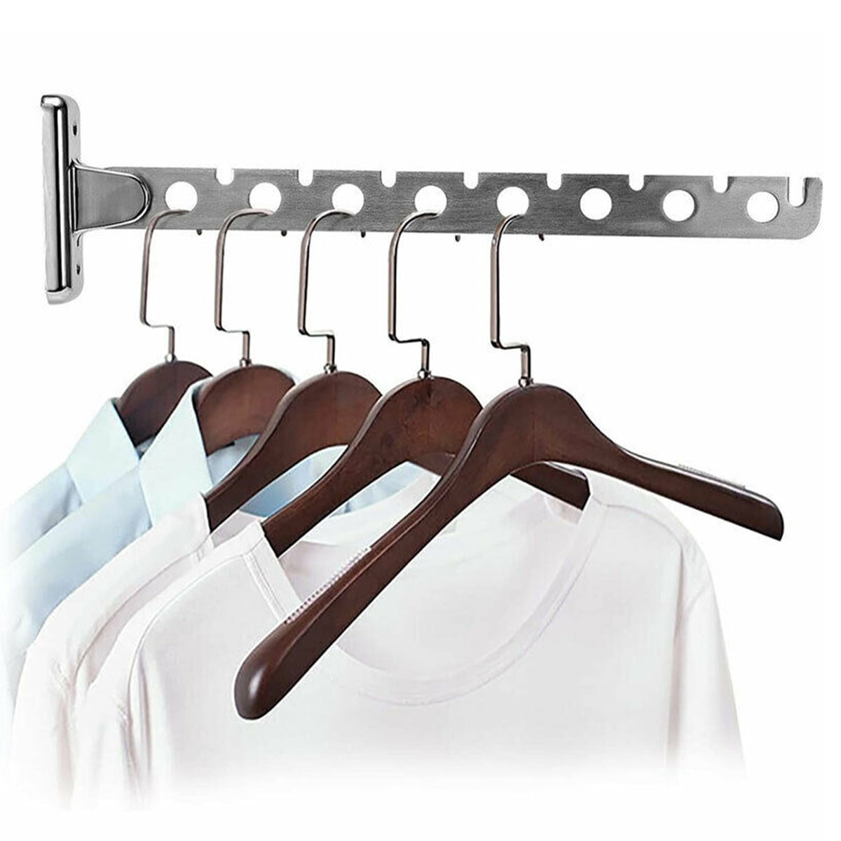 NUAHRHY Stainless Steel Clothes Rack Hook with 8/10 Holes Foldable ...