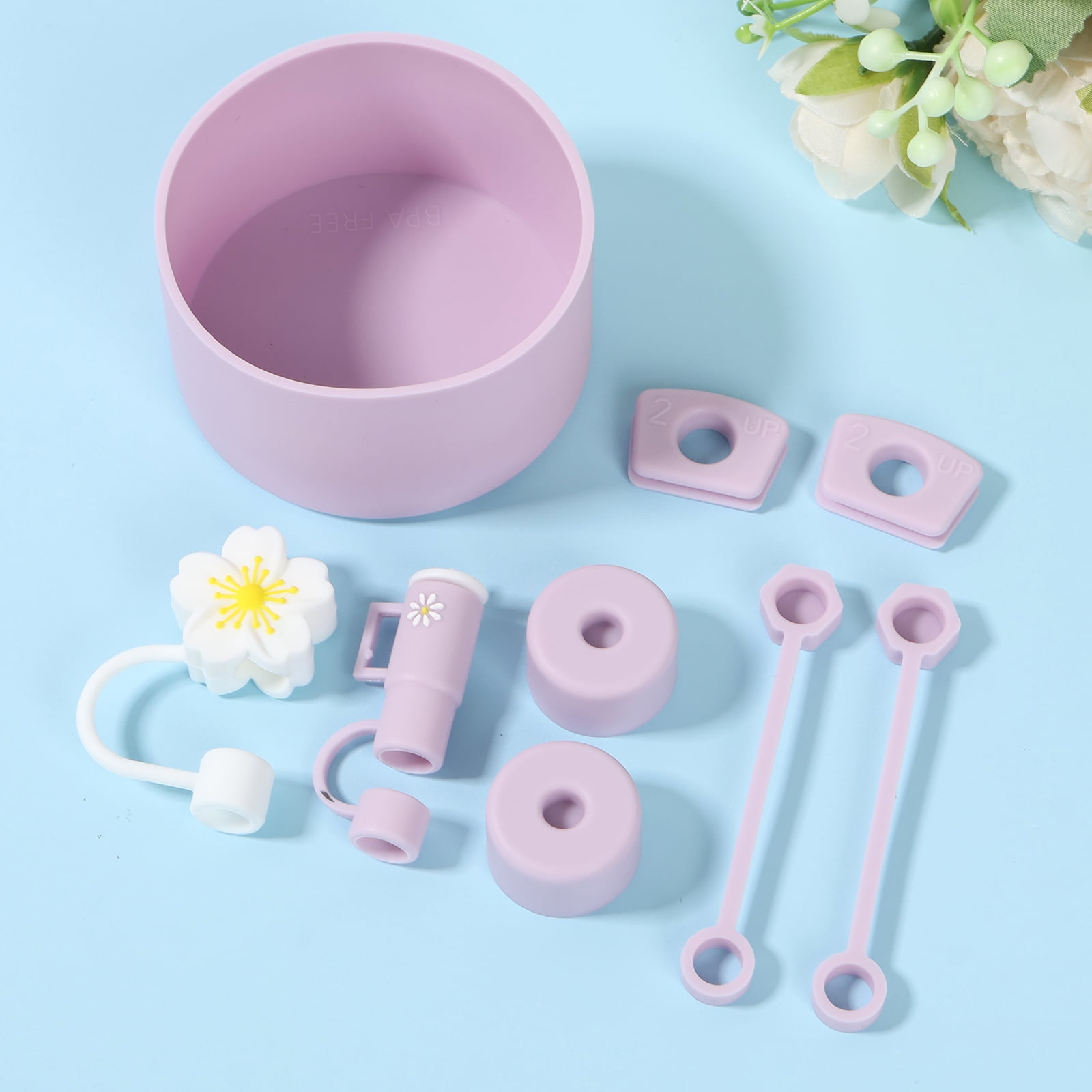 NUAHRHY Straw Topper Silicone Straw Covers Cap with Silicone Boot ...