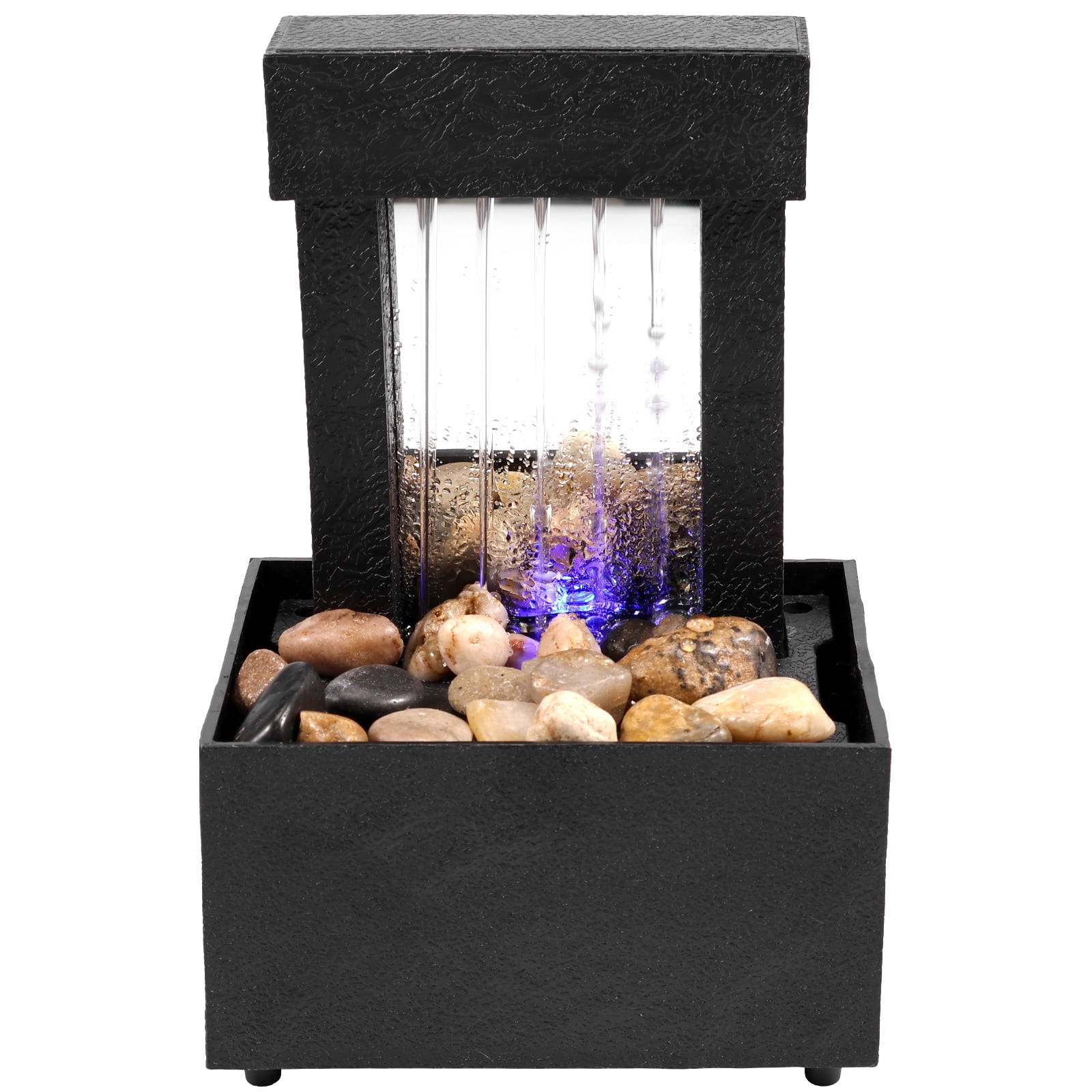 NUAHRHY Tabletop Fountain with Light Battery/USB Operated Mini Indoor ...
