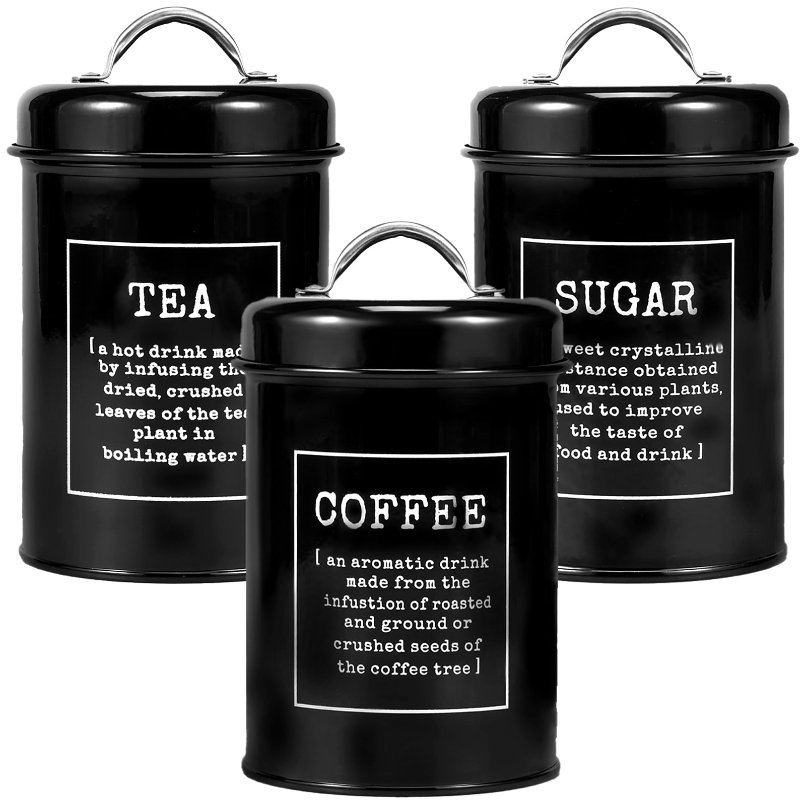 NUAHRHY Tea Coffee Sugar Canisters Set Elegant Versatile Cream Storage ...