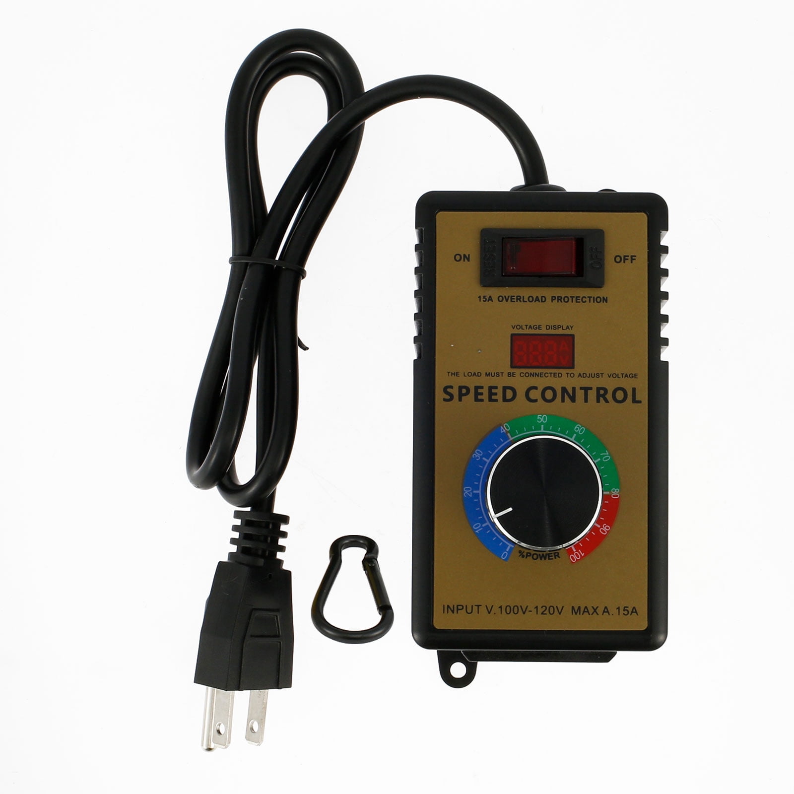 NUAHRHY Variable Fan Speed Controller US 110-120V 15A 4000W Max Precise AC Motor Speed ...