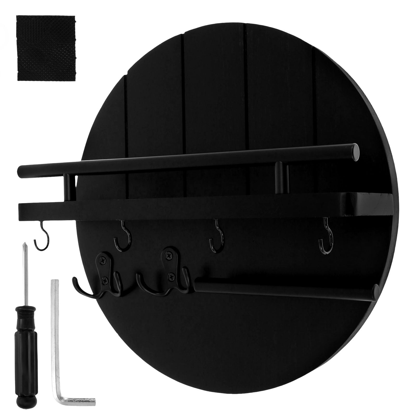 NUAHRHY Wood Key Holder for Wall with Shelf and Hooks Decorative Key ...