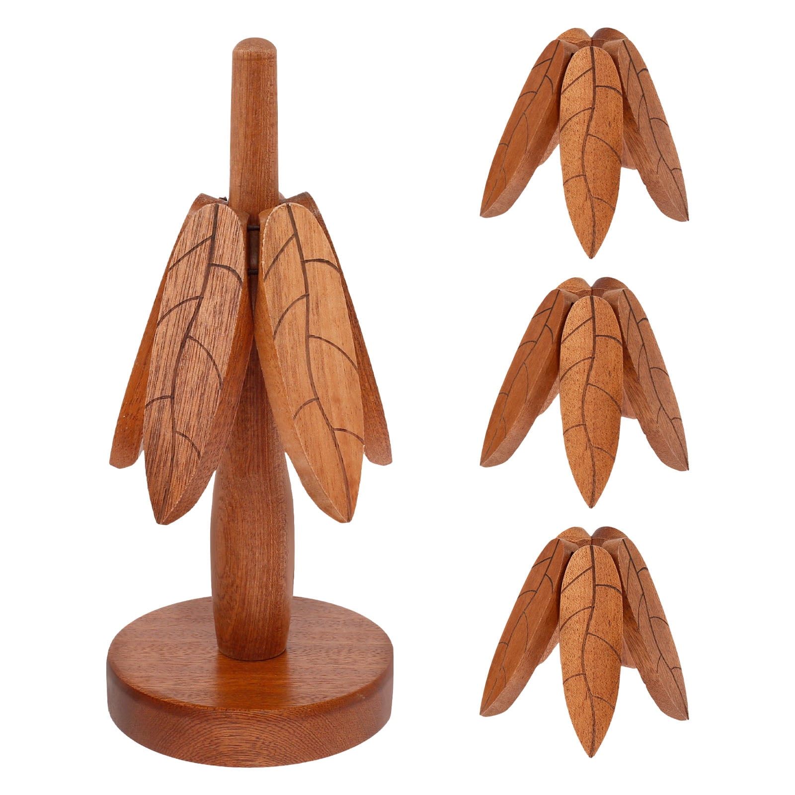 NUAHRHY Wooden Trivet for Hot Dishes Tree Shape Trivet Set Practical ...