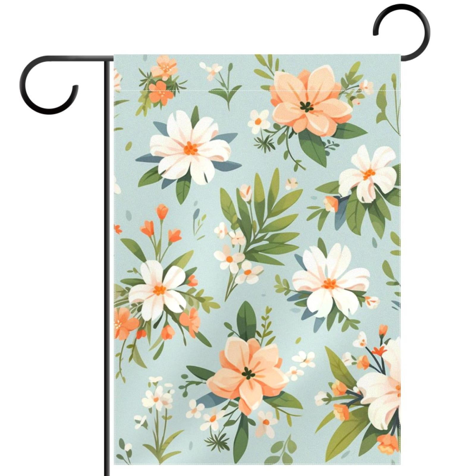 NUEAHEDN Aesthetic Art Flower Flags for Outside Decoration, Yard ...