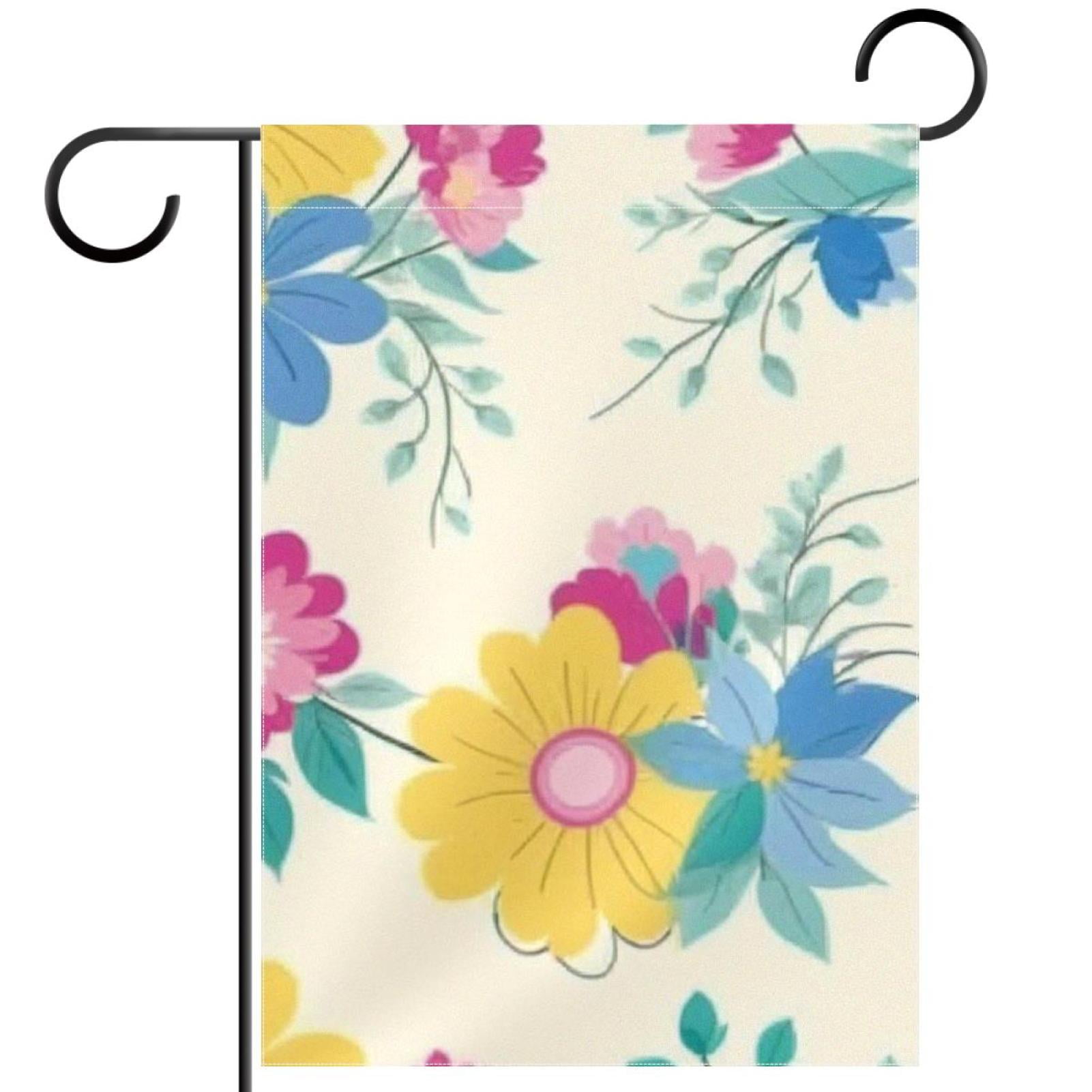 NUEAHEDN Aesthetic Art Flower Flags for Outside Decoration, Yard ...