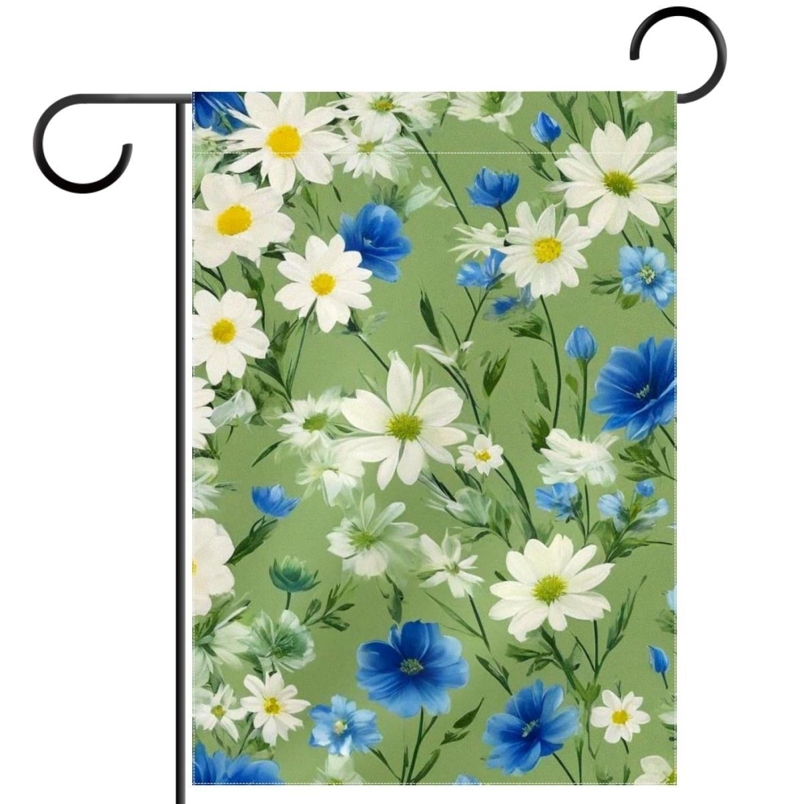 NUEAHEDN Aesthetic Colored Flowers Flags for Outside Decoration, Yard ...