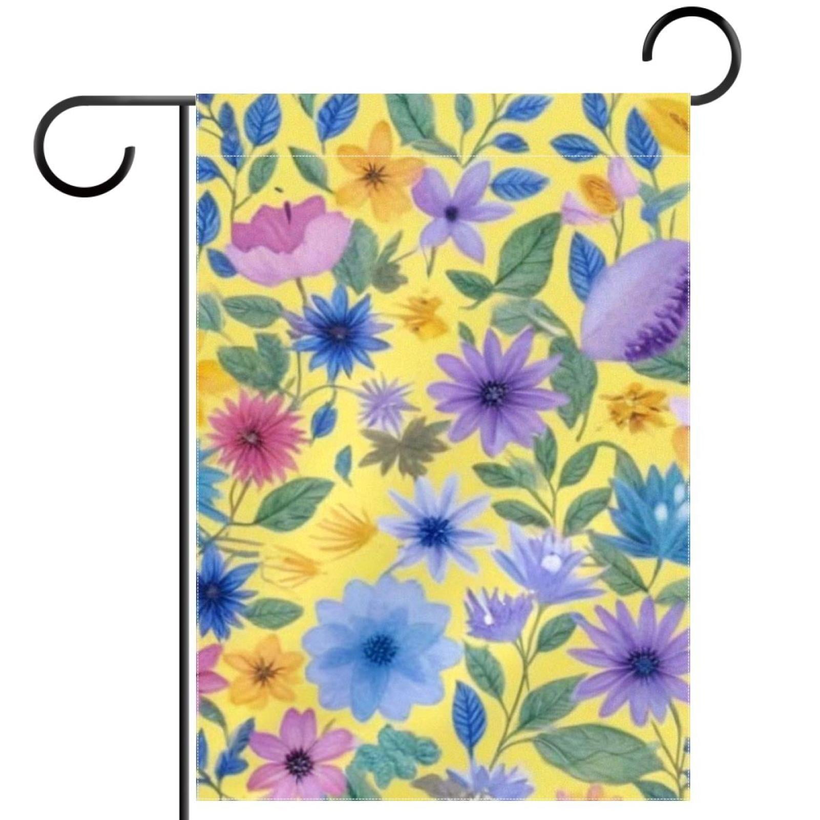 NUEAHEDN Aesthetic Colored Flowers Garden Flag for Outside,28x40 Inch ...