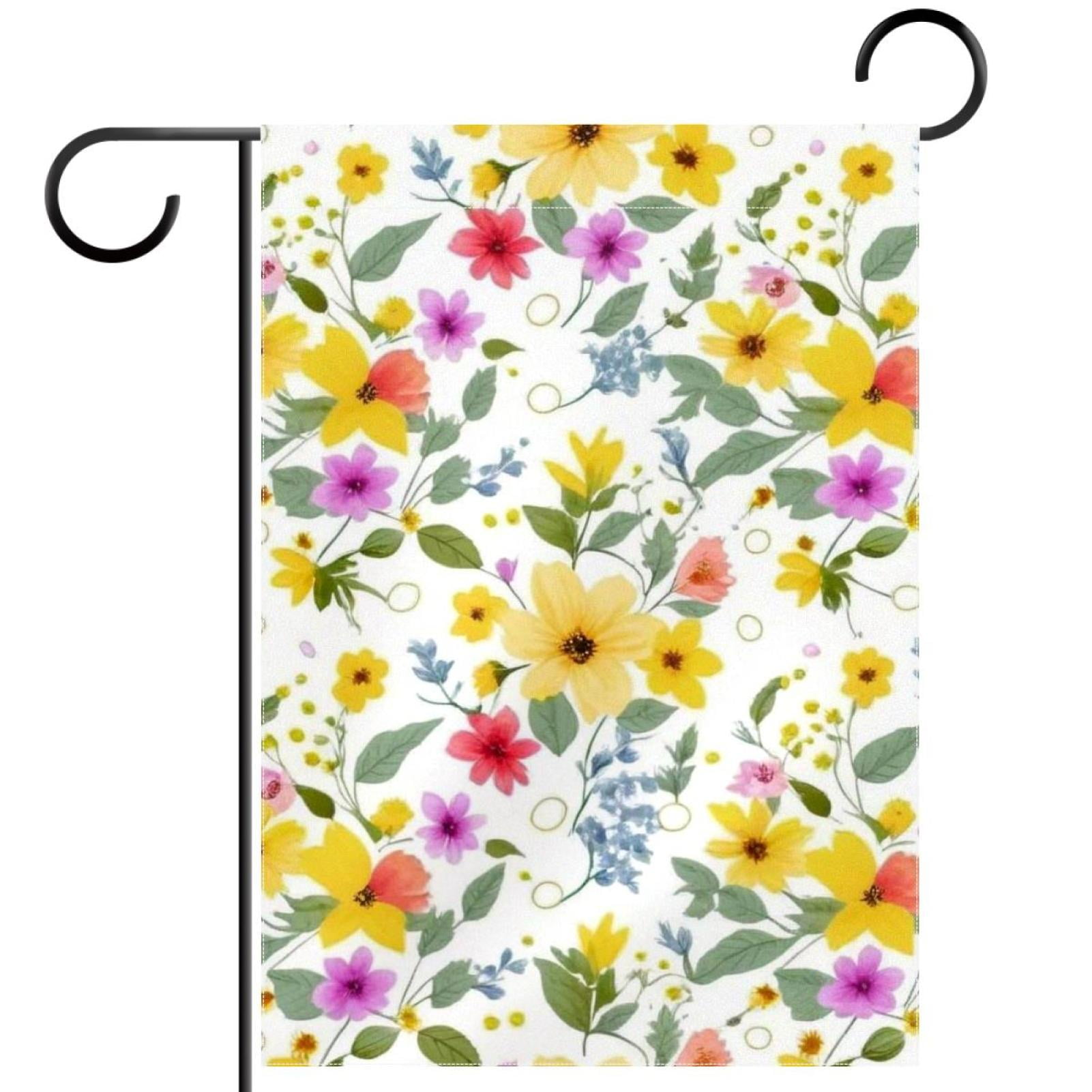 NUEAHEDN Aesthetic Colored Flowers Garden Flag for Outside,28x40 Inch ...