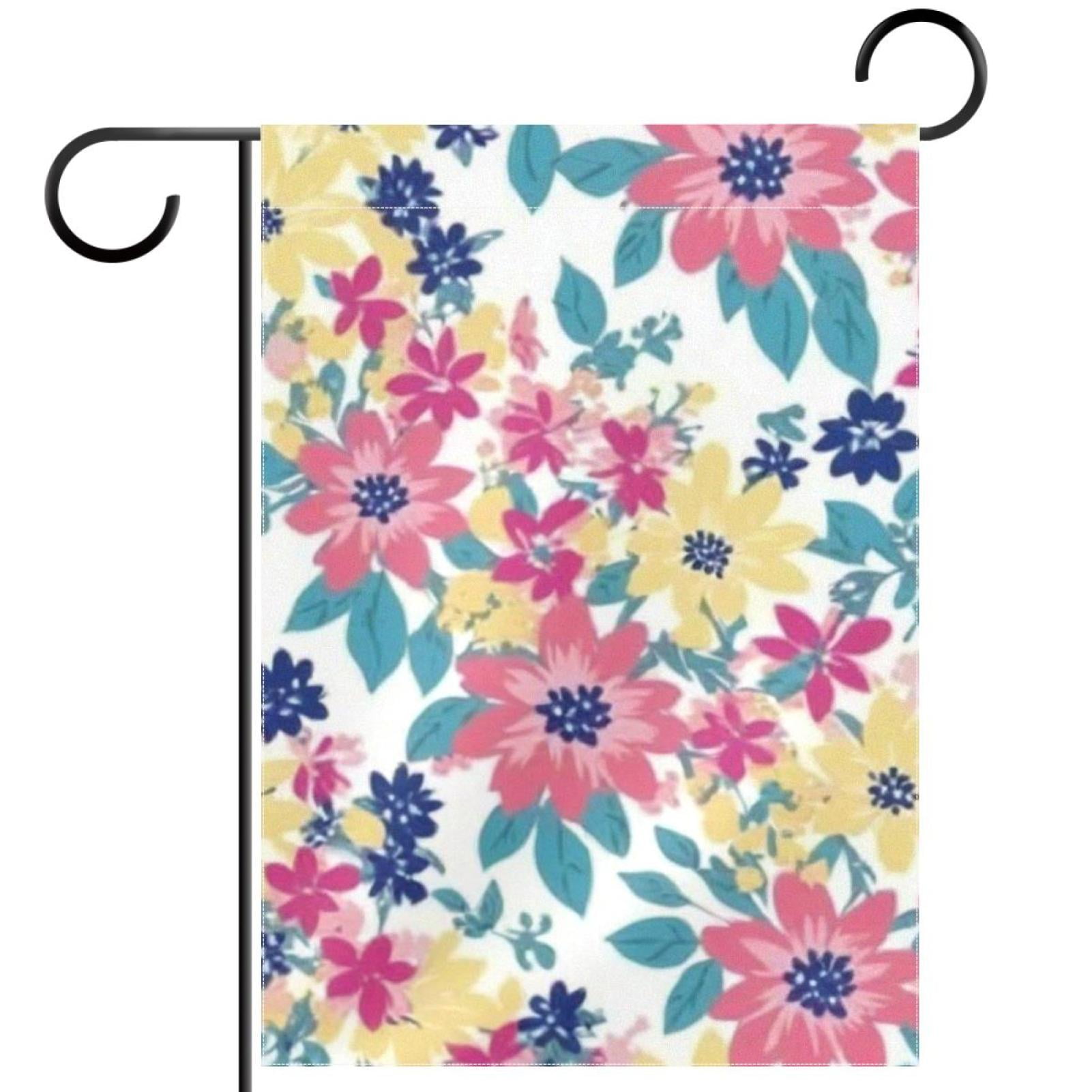 NUEAHEDN Aesthetic Colored Flowers Garden Flag for Outside,28x40 Inch ...
