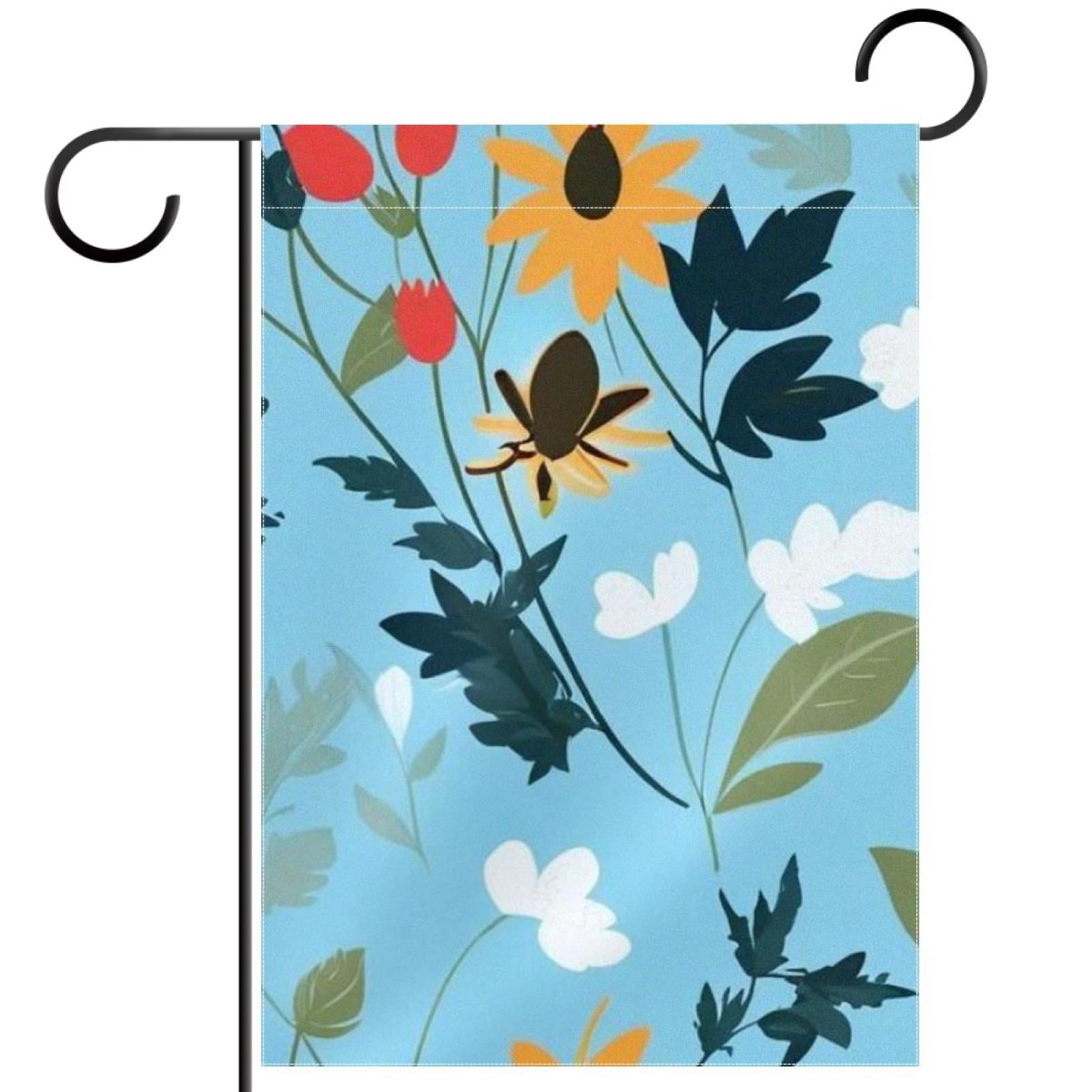 NUEAHEDN Aesthetic Colored Flowers Garden Flag for Outside,28x40 Inch ...