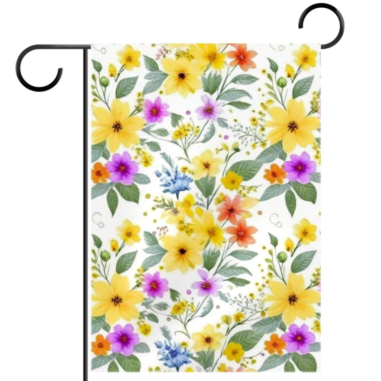 NUEAHEDN Aesthetic Colored Flowers Garden Flag for Outside,28x40 Inch ...