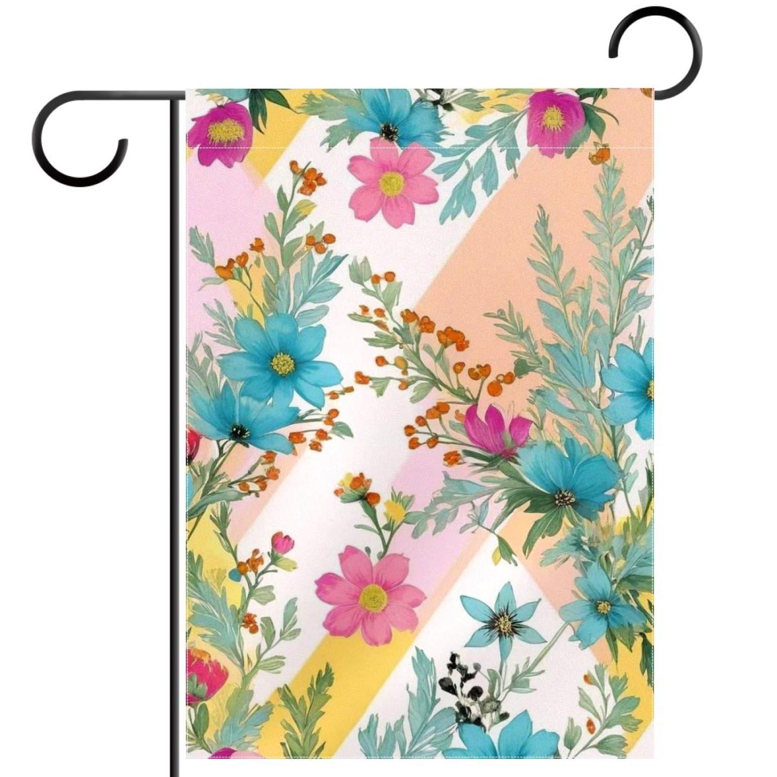 NUEAHEDN Aesthetic Flower Flags for Outside Decoration, Yard Outdoor ...