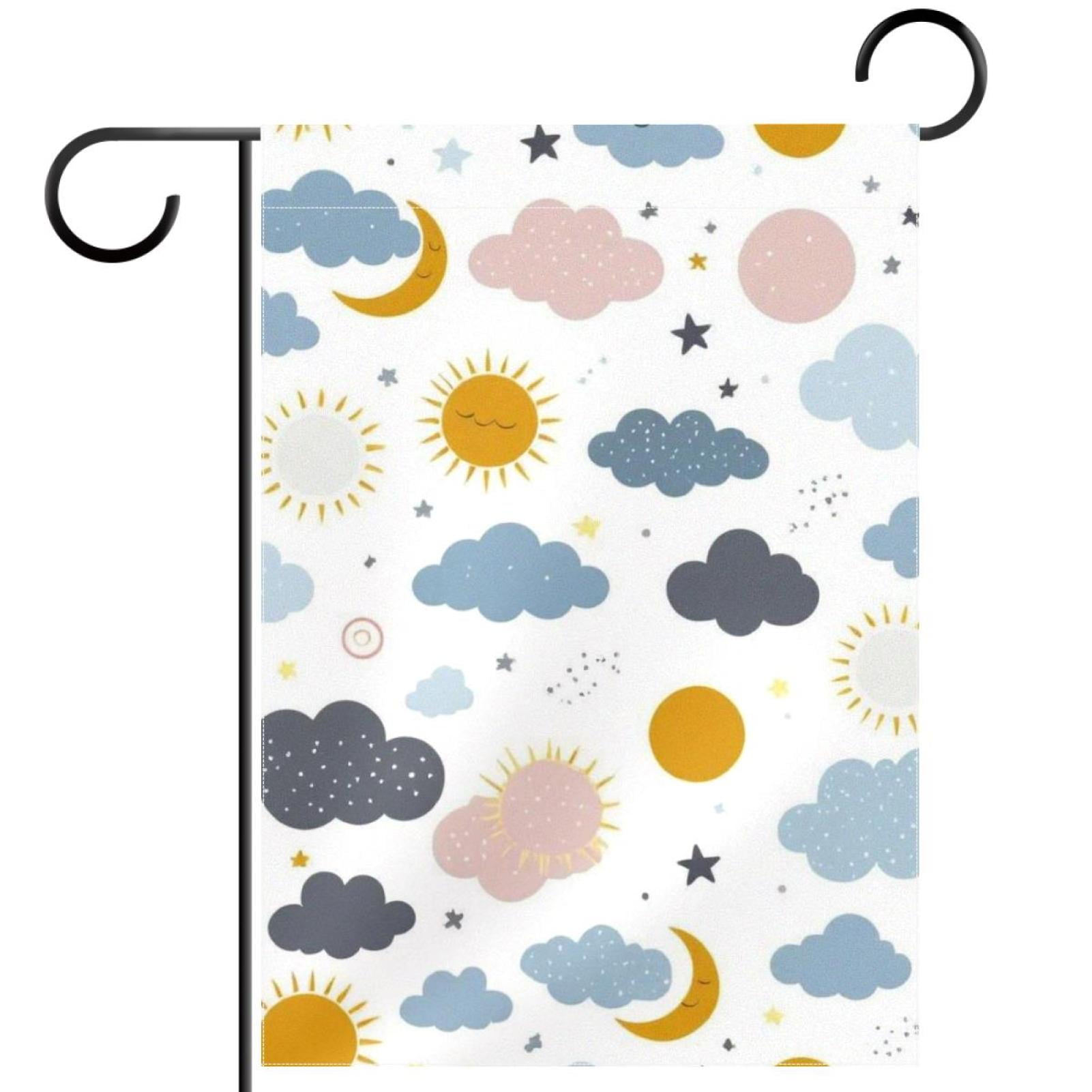 NUEAHEDN Aesthetic Stars and Moon Flags for Outside Decoration, Yard ...