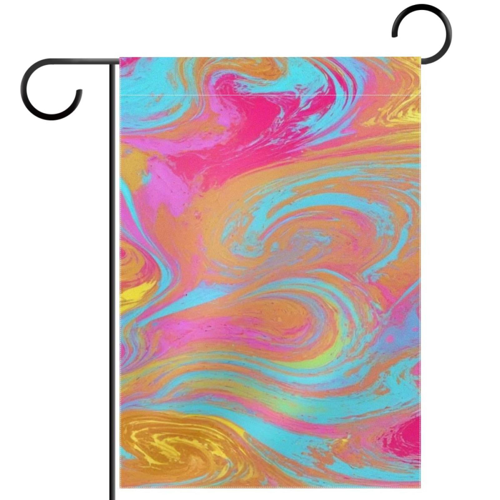 NUEAHEDN Aesthetic Tie Dyeing Flags for Outside Decoration, Yard ...