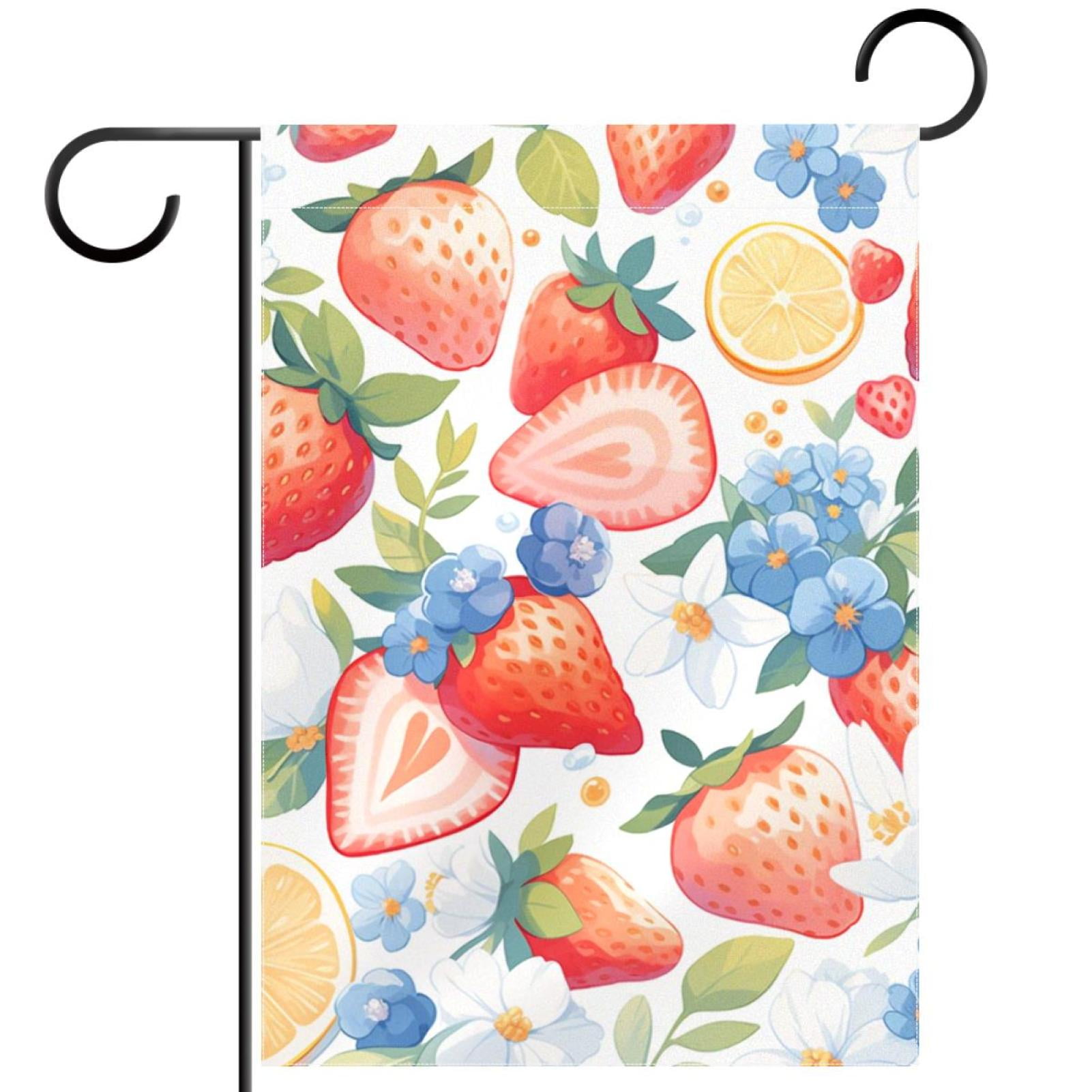 NUEAHEDN Cartoon Fruit Flags for Outside Decoration, Yard Outdoor Decor ...