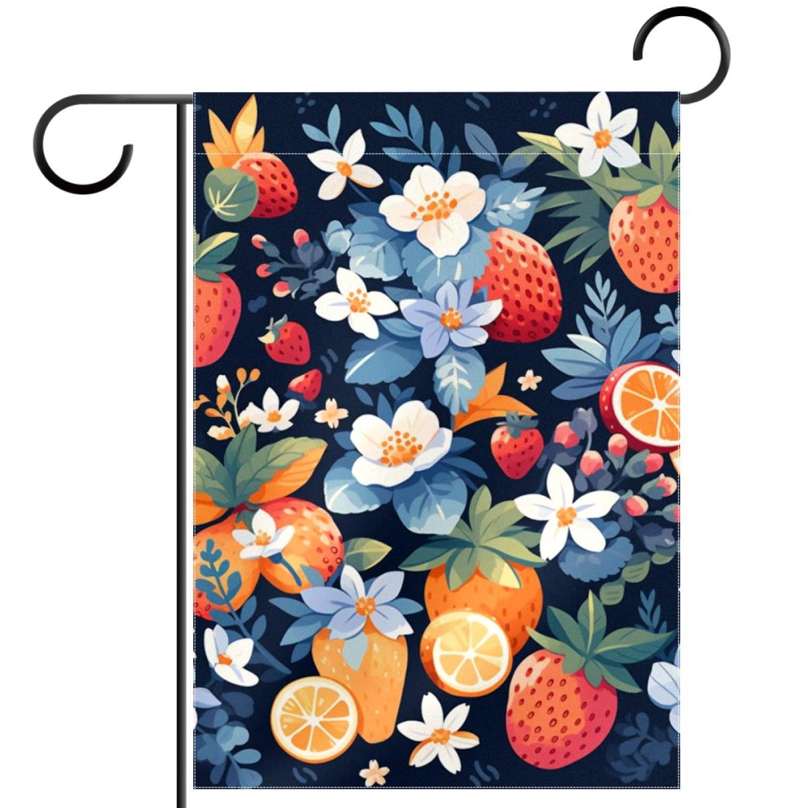 NUEAHEDN Cartoon Fruit Flags for Outside Decoration, Yard Outdoor Decor ...