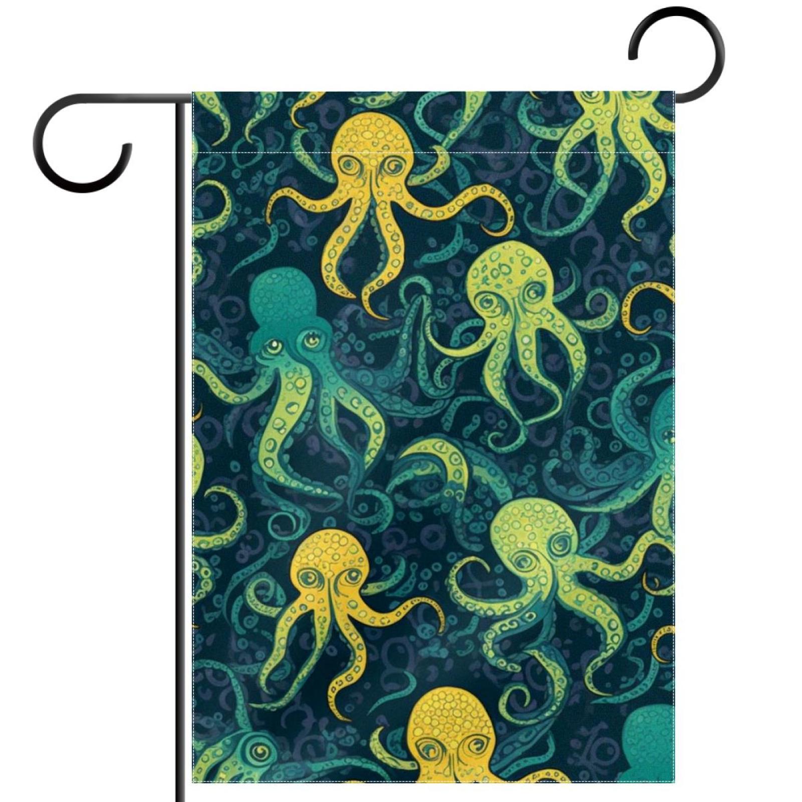 NUEAHEDN Cartoon Octopus Flags for Outside Decoration, Yard Outdoor ...