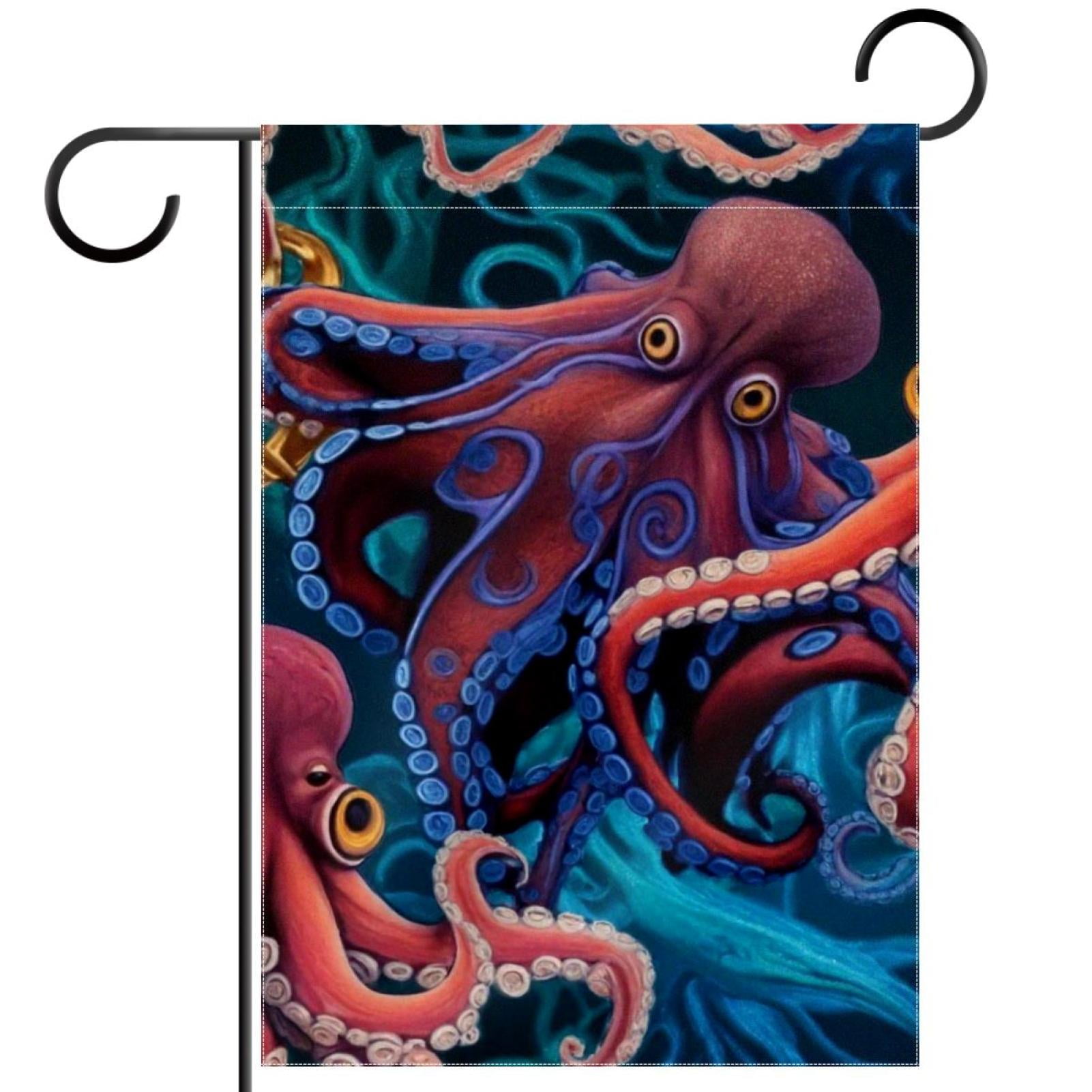 NUEAHEDN Cartoon Octopus Flags for Outside Decoration, Yard Outdoor ...