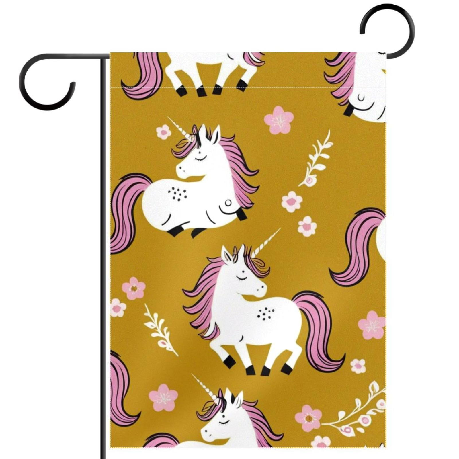 NUEAHEDN Colored Unicorn Flags for Outside Decoration, Yard Outdoor Decor Vertical Double Sided ...