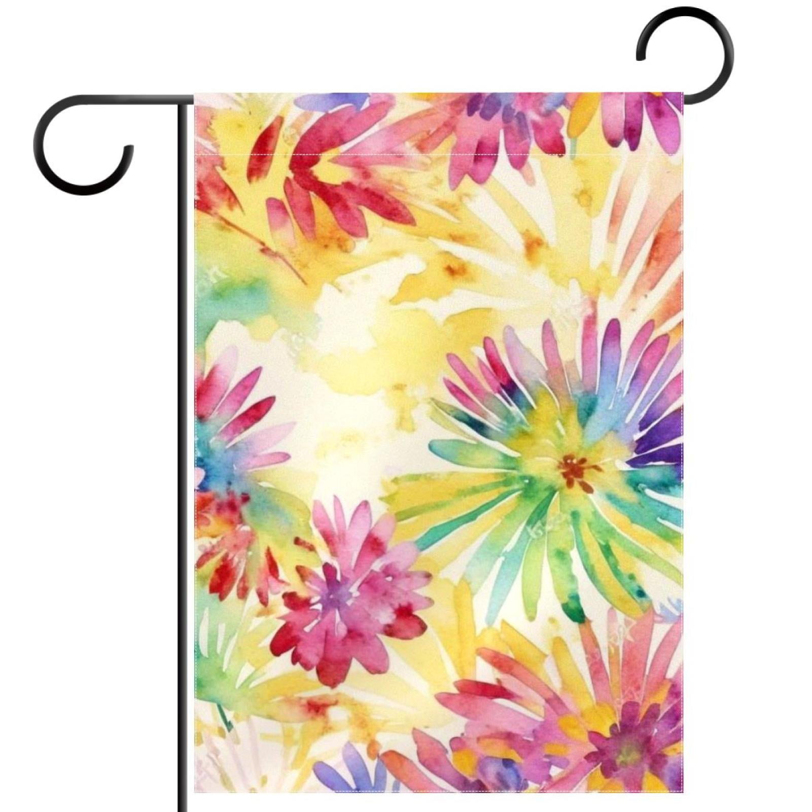 NUEAHEDN Colorful Tie Dyeing Flags for Outside Decoration, Yard Outdoor ...