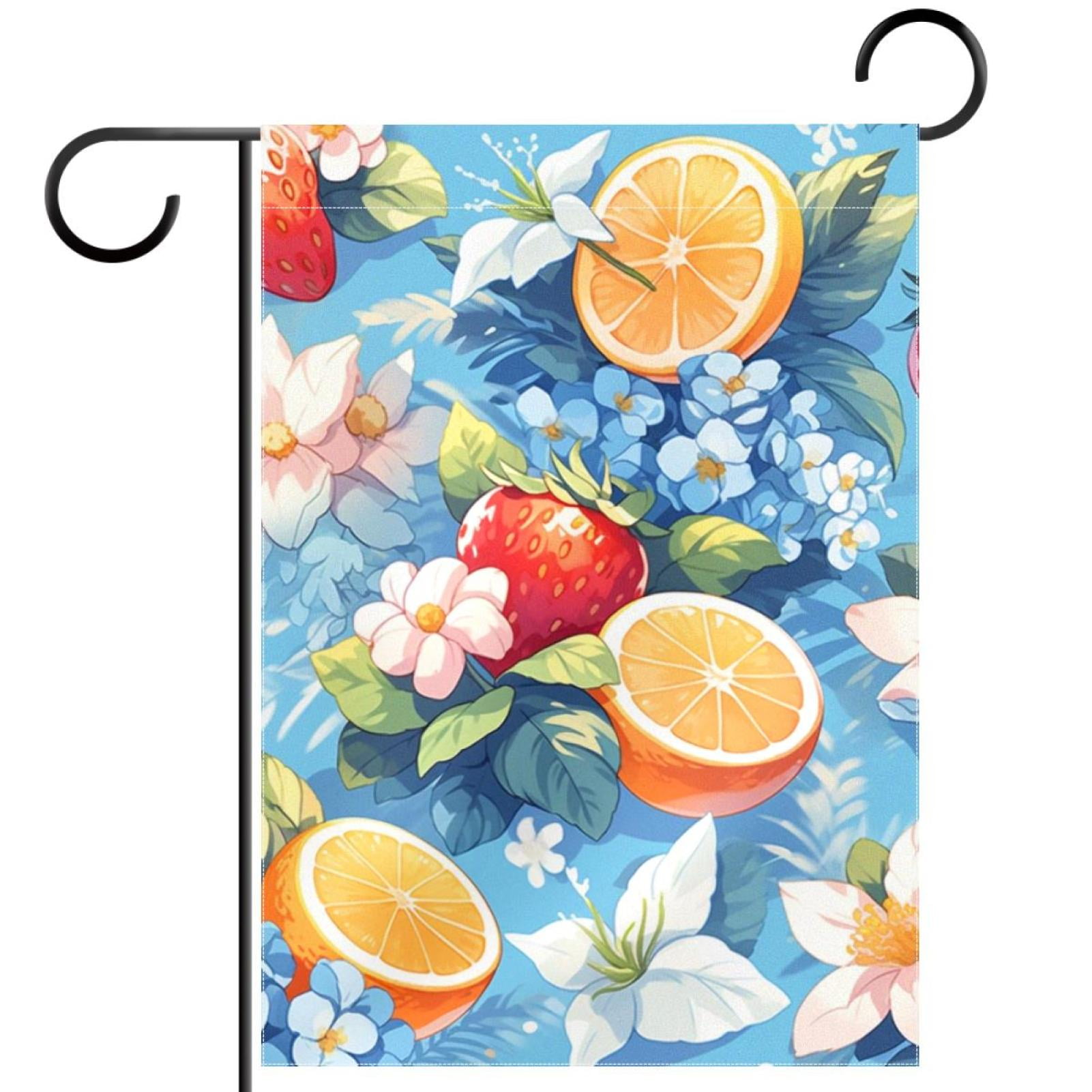 NUEAHEDN Fresh Summer Fruits Flags for Outside Decoration, Yard Outdoor ...