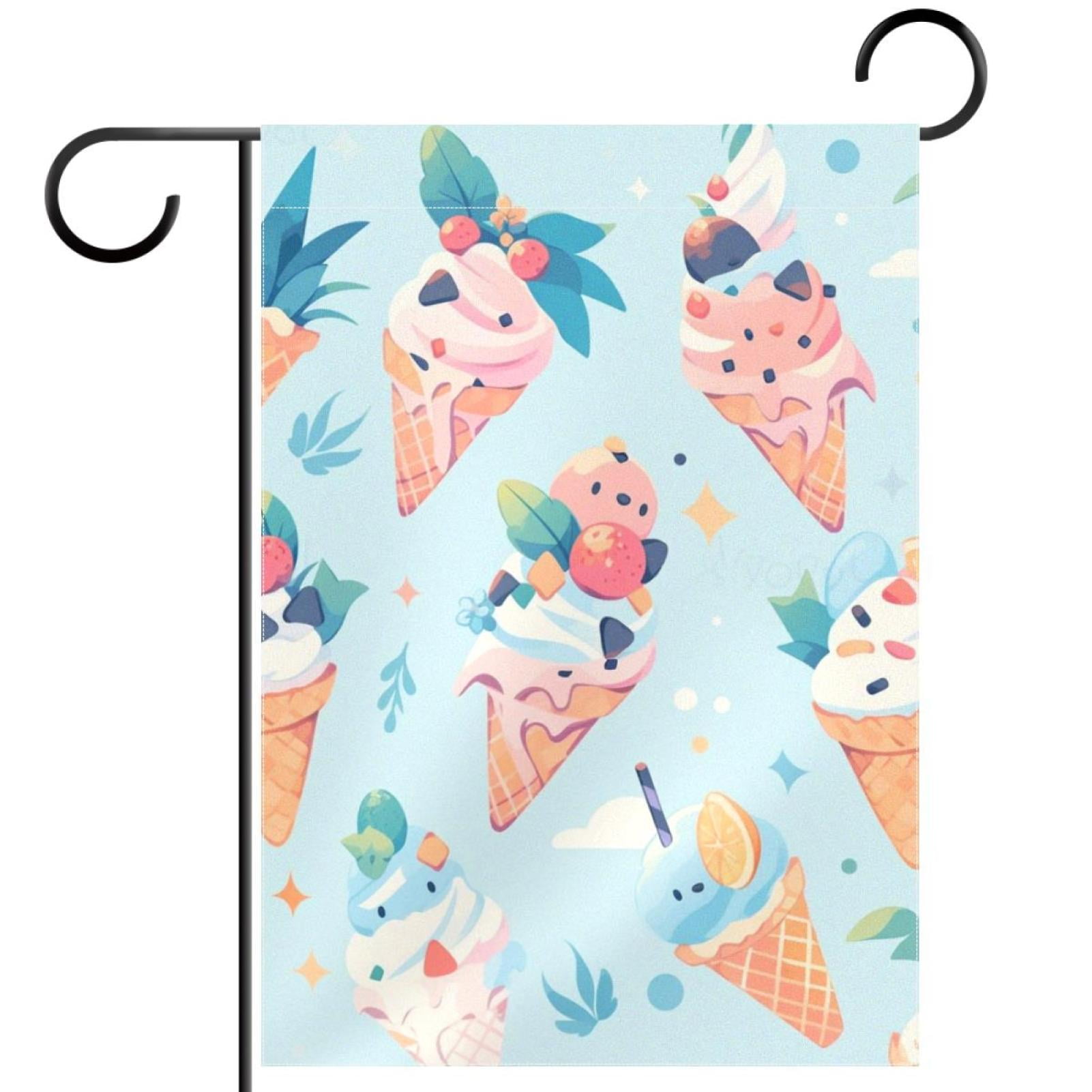 NUEAHEDN Ice Cream Flags for Outside Decoration, Yard Outdoor Decor ...