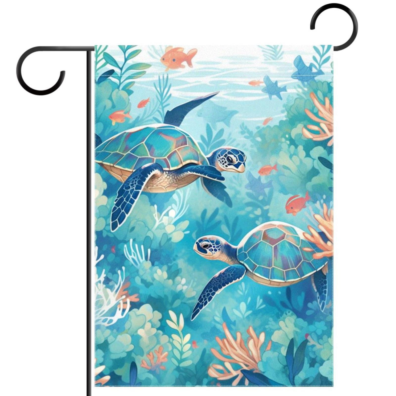 NUEAHEDN Ocean Turtle Flags for Outside Decoration, Yard Outdoor Decor ...