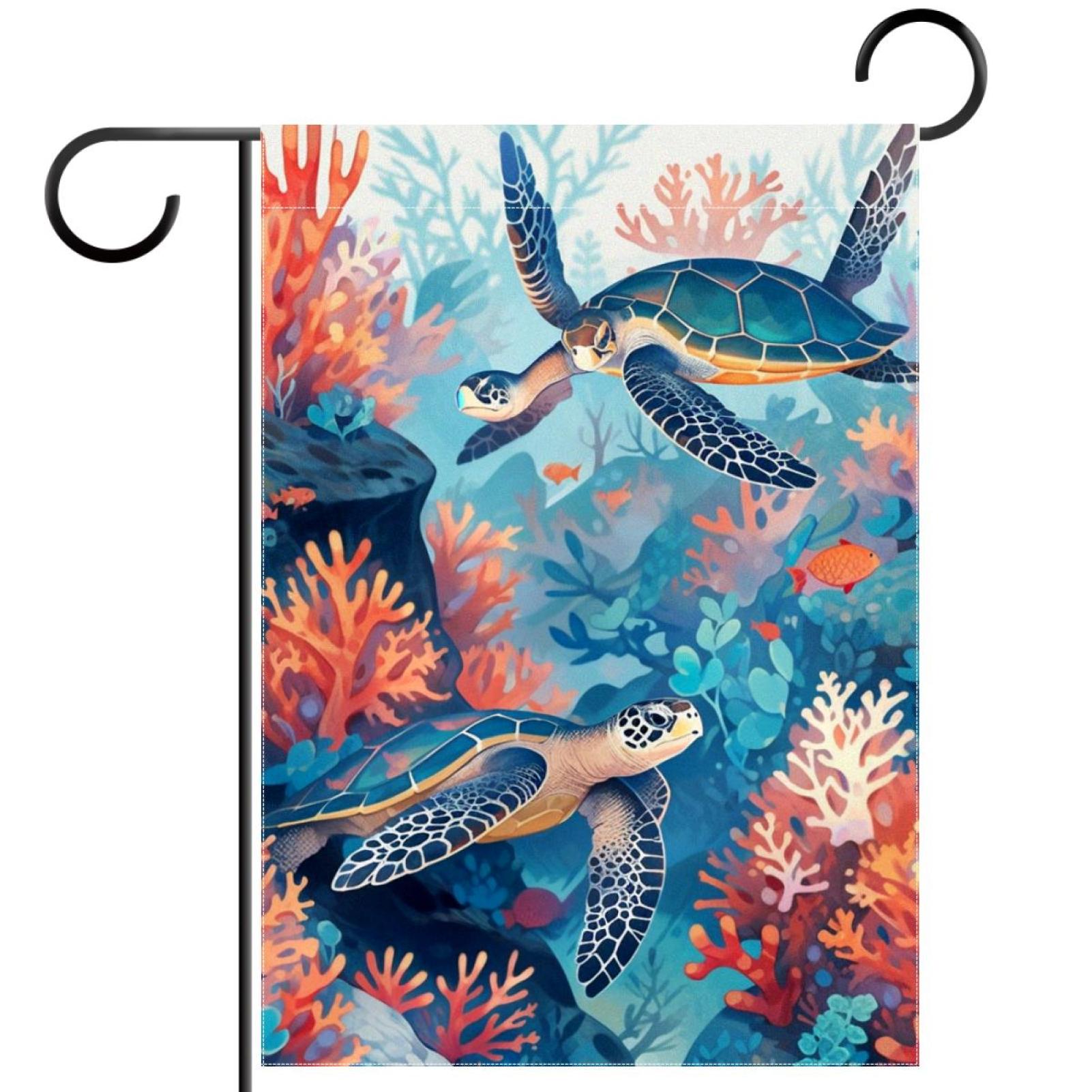 NUEAHEDN Ocean Turtle Flags for Outside Decoration, Yard Outdoor Decor ...