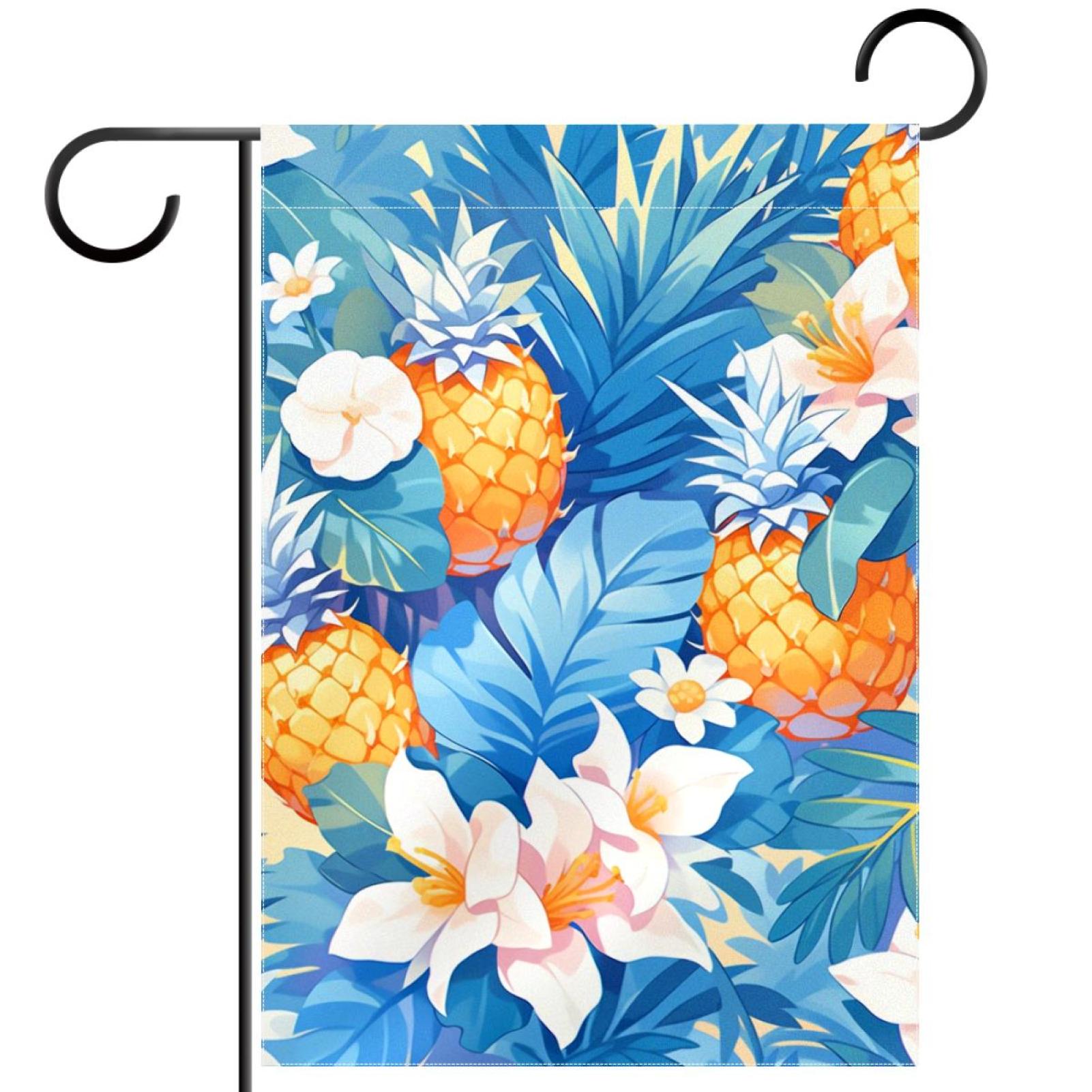 NUEAHEDN Pineapple Flowers Flags for Outside Decoration, Yard Outdoor ...