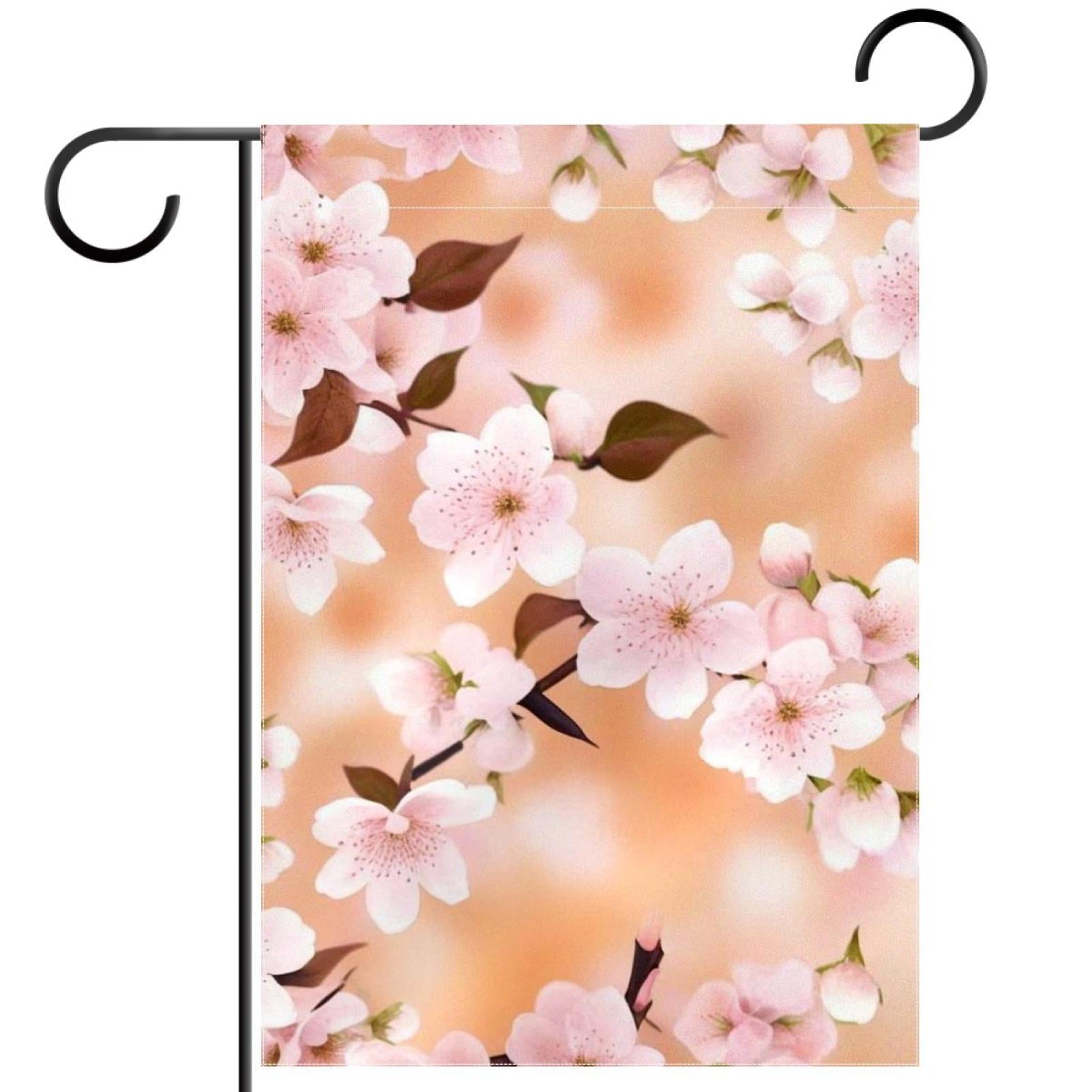 NUEAHEDN Pink Aesthetic Cherry Blossoms Flags for Outside Decoration ...