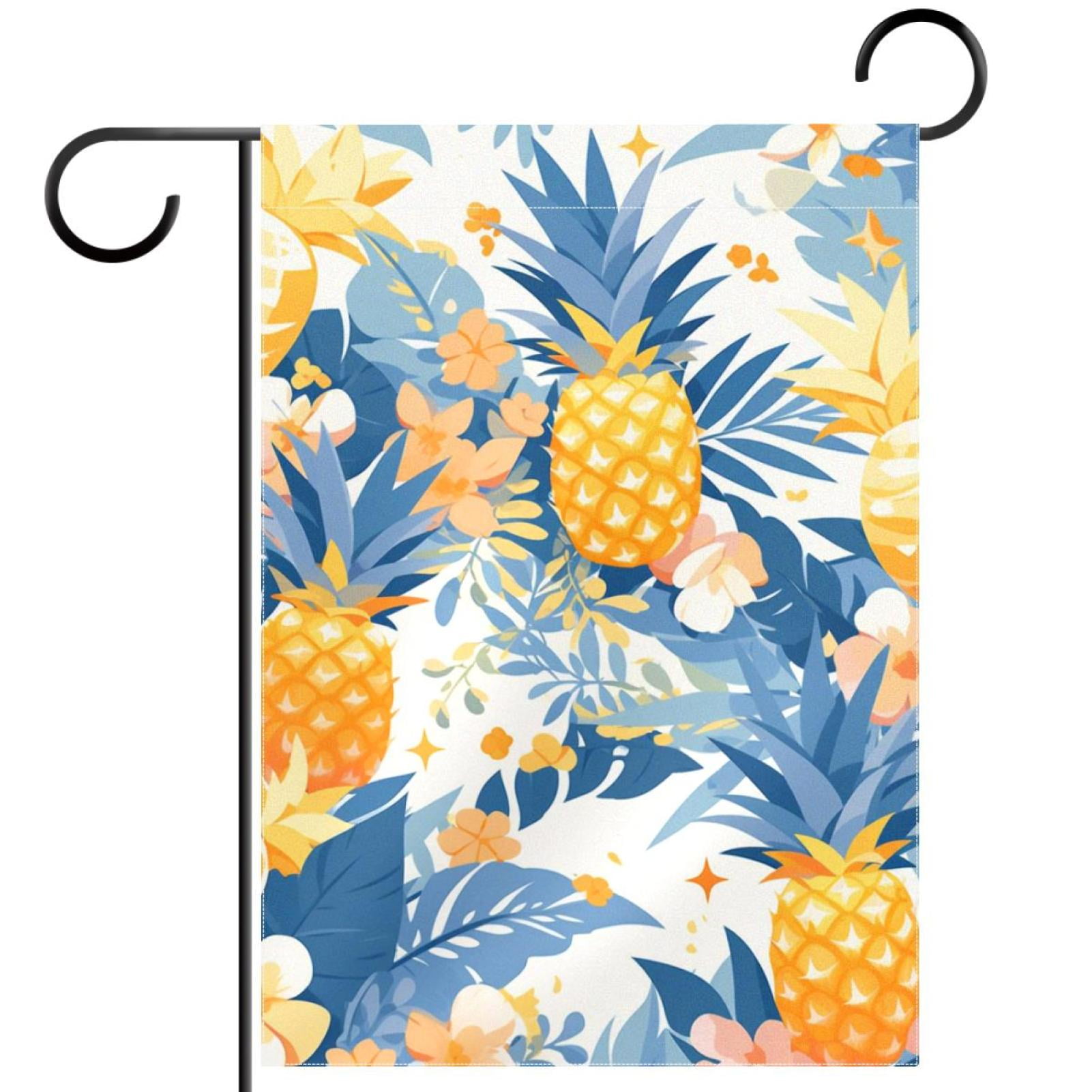 NUEAHEDN Tropical Pineapple Flags for Outside Decoration, Yard Outdoor Decor Vertical Double ...