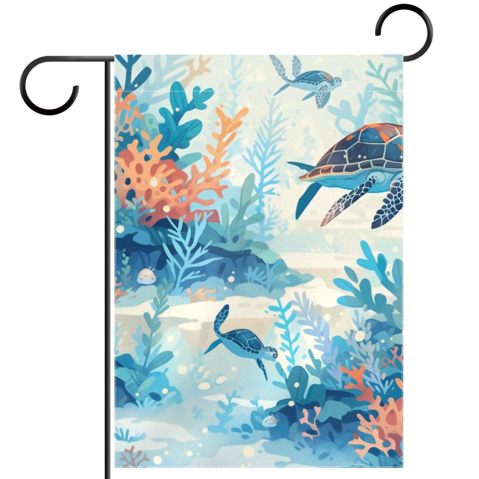 NUEAHEDN Turtle Art Flags for Outside Decoration, Yard Outdoor Decor ...