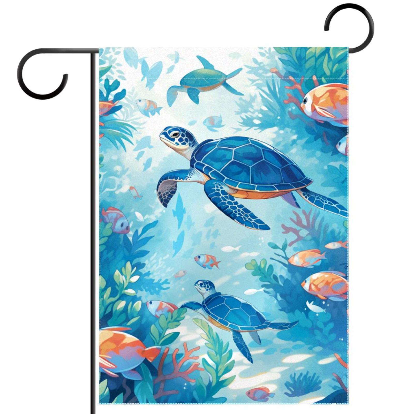 NUEAHEDN Turtle Art Flags for Outside Decoration, Yard Outdoor Decor ...