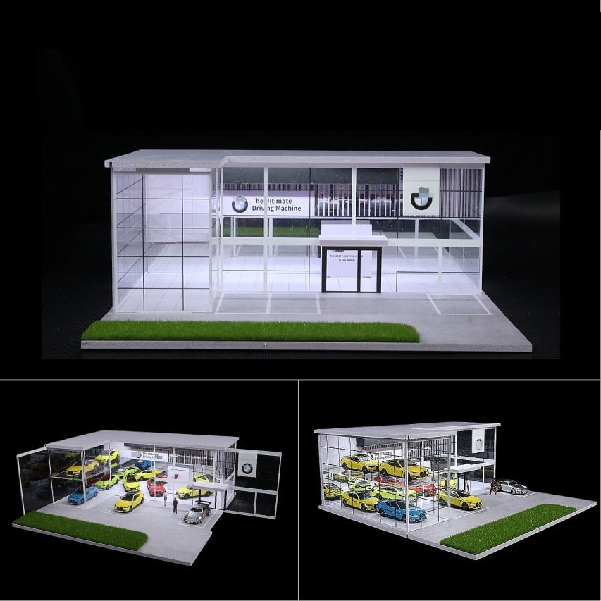 NUEIOVRW 1:64 Diorama Three-Story Garage Model, LED Lighting Parking ...