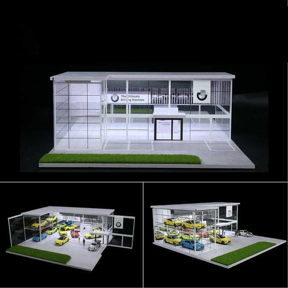 NUEIOVRW 1:64 Diorama Three-Story Garage Model, LED Lighting Parking ...