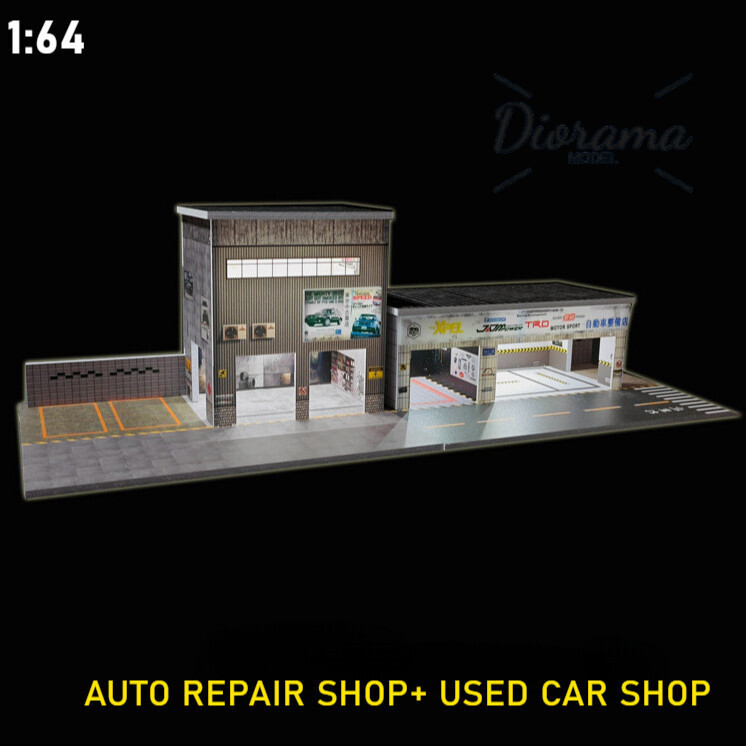 NUEIOVRW Diorama 1:64 Parking Lot Model, LED Lighting Diecast Car ...