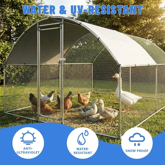 NUGRIART Extra Large Walk-In Chicken Coop, Spire-Shaped Chicken Run Pen ...