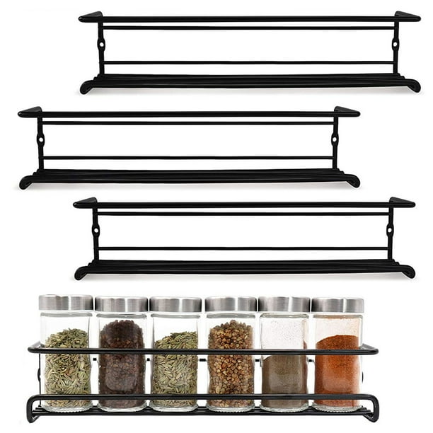 NUHOYA Wall Spice Rack Organizer- 4 Tier Hanging Stainless Steel Spice ...