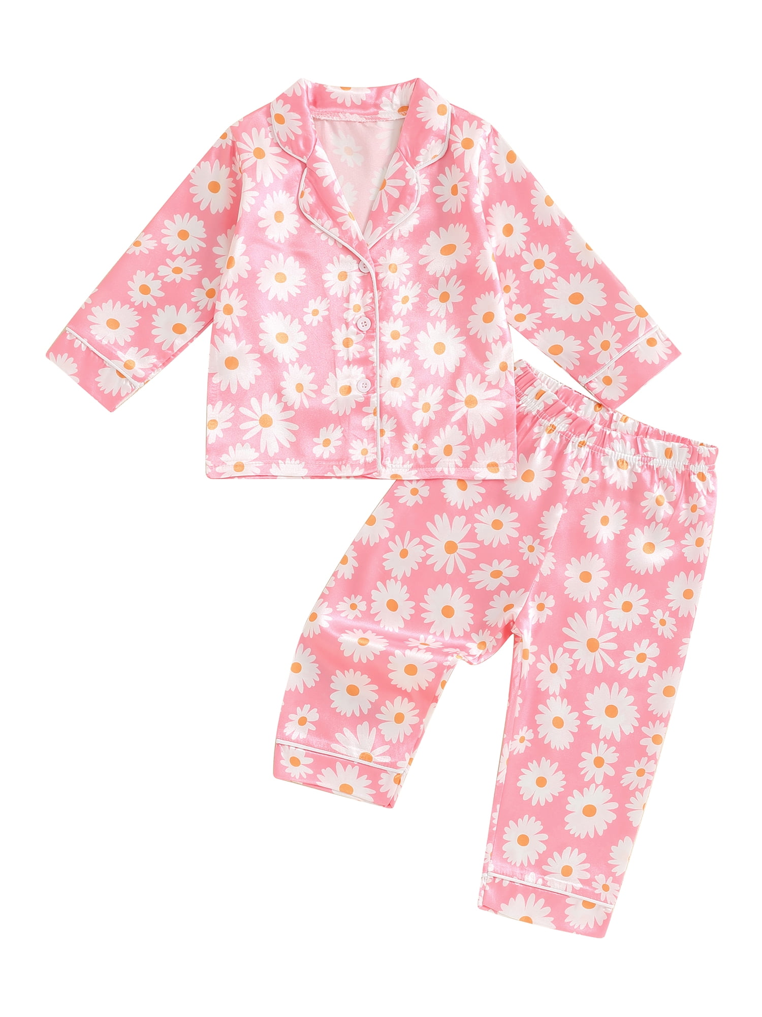 NUIDARAIO Baby Girl 2Pcs Lounge Outfits Daisy Print Long Sleeve Tops ...