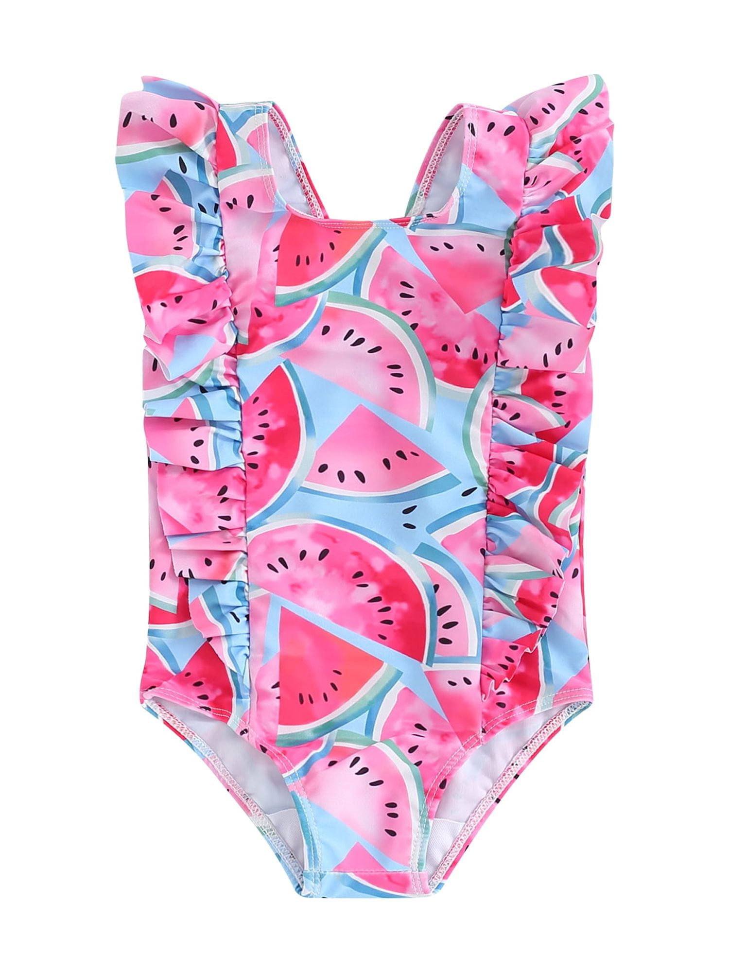 NUIDARAIO Baby Girl Swimwear Summer Watermelon Print Ruffle Monokini ...