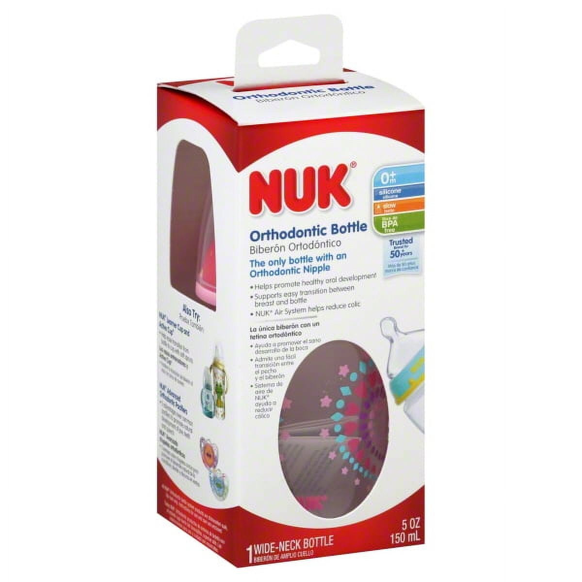 NUK 5 Oz. Orthodontic Wide Neck Feeding Bottle - Walmart.com