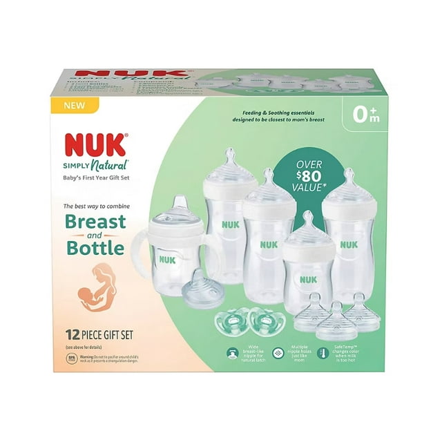 NUK Simply Natural Bottles with SafeTemp 12-Pc. Gift Set - Walmart.com