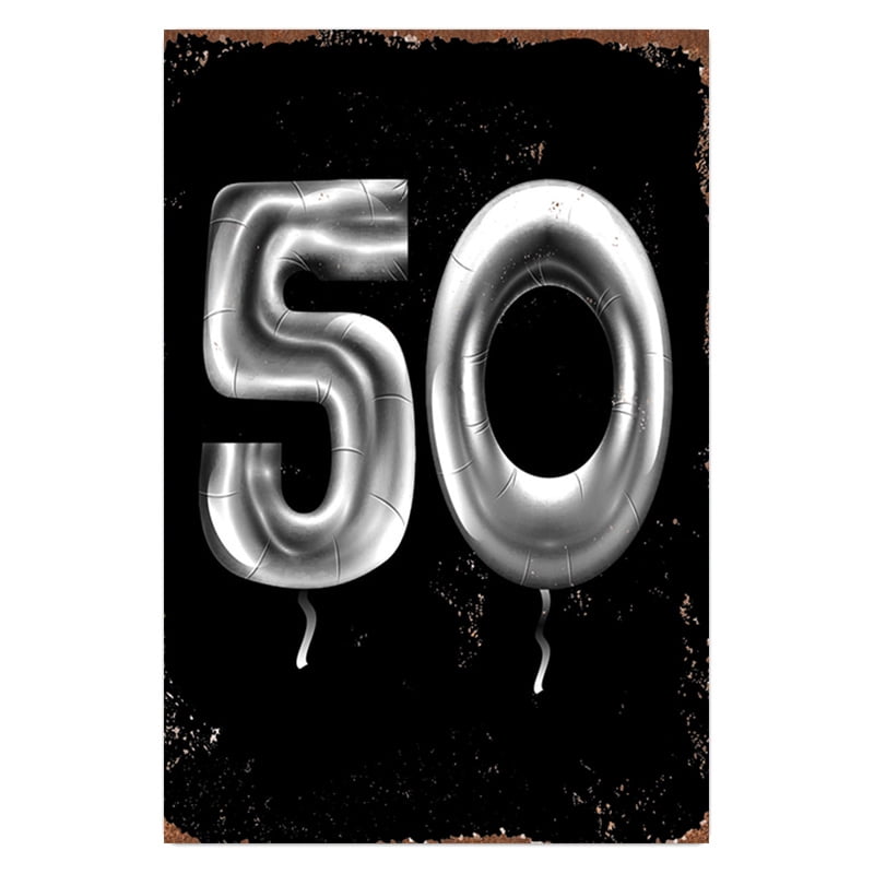 NUMBER 50 Novelty Tin Metal Sign Plaque Bar Pub Vintage Aluminum Retro ...
