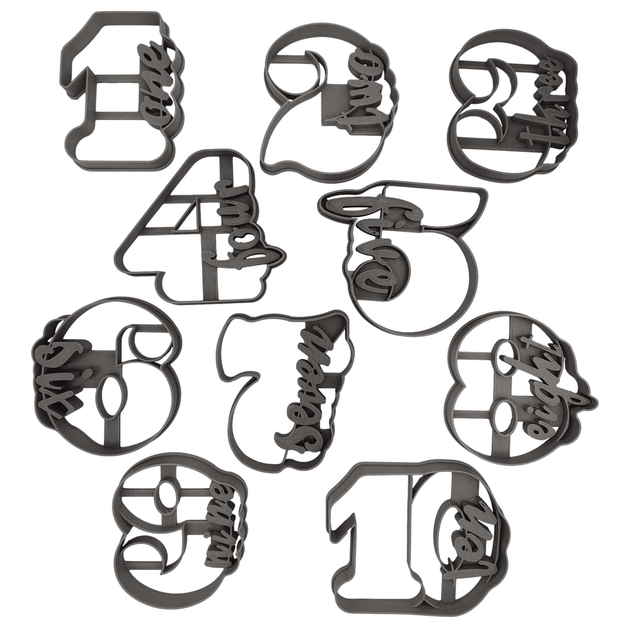NUMBER COOKIE CUTTERS SET Complete Collection Numeral Series One ...